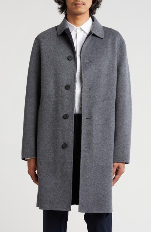 Theory Wool-Cashmere Overcoat in Blue for Men | Lyst