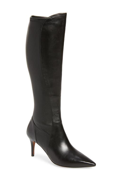 Linea Paolo Leather Knee-High Pointed Boots in Black | Lyst