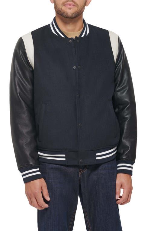 Levi's Water Resistant Letterman Bomber Jacket in Blue for Men | Lyst