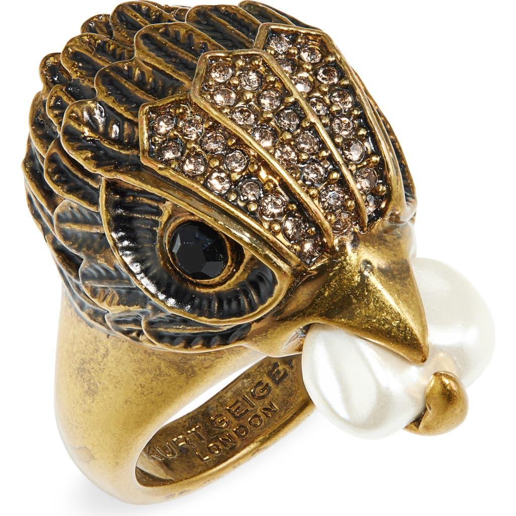 Kurt Geiger Faux Eagle'S Head Cocktail Ring in Metallic | Lyst
