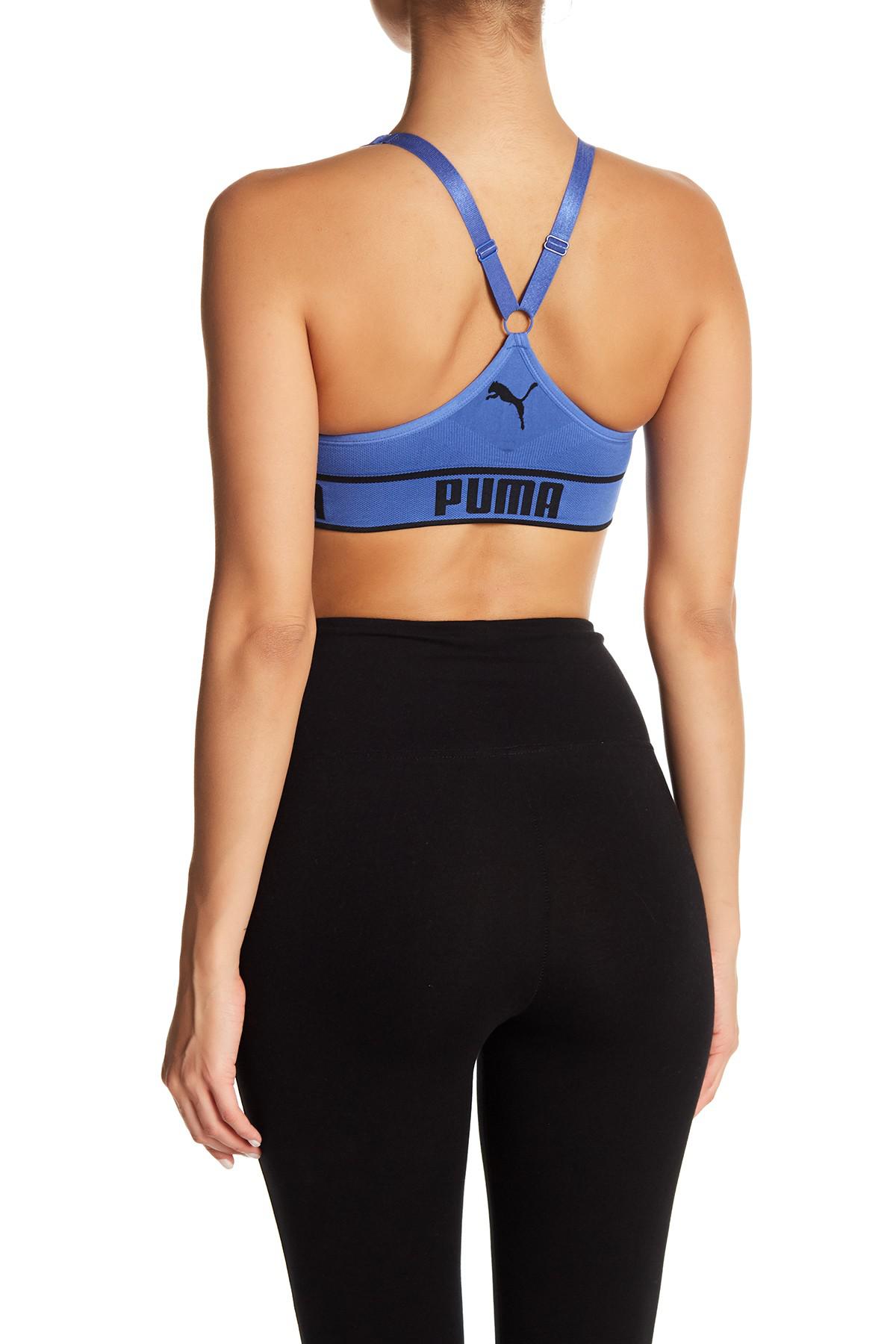 PUMA Synthetic Solstice Sports Bra in Dark Blue (Blue) - Lyst
