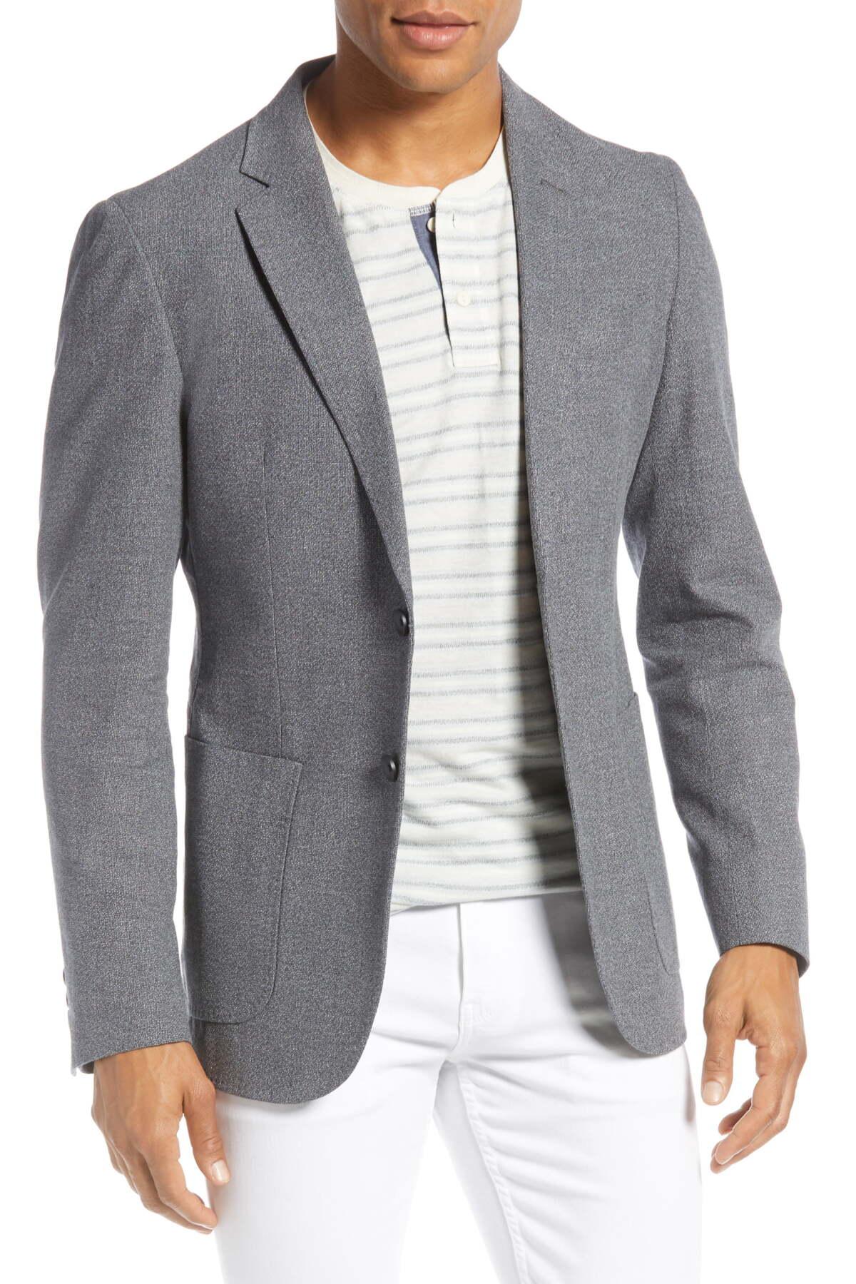 1901 Extra Slim Fit Melange Cotton & Linen Sport Coat in Gray for Men ...