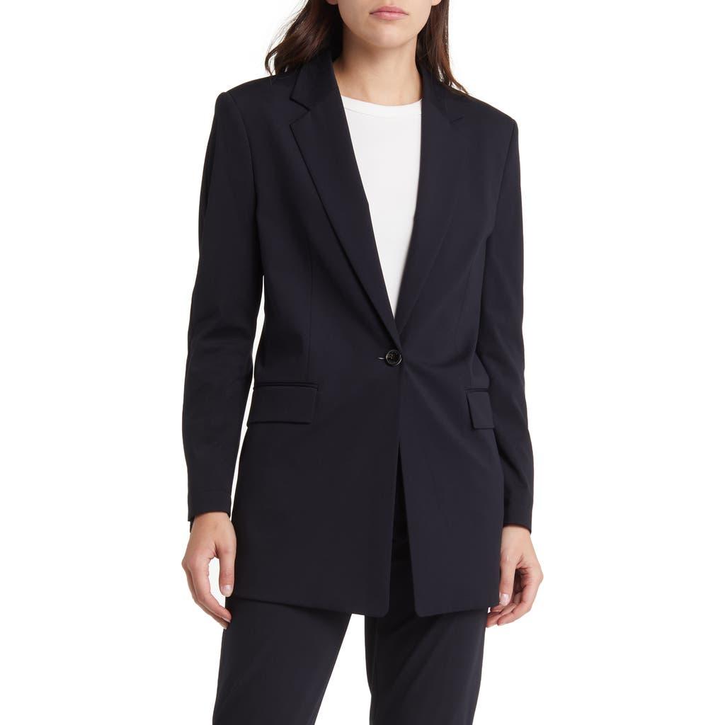 BOSS Notch Lapel Stretch Blazer in Blue | Lyst