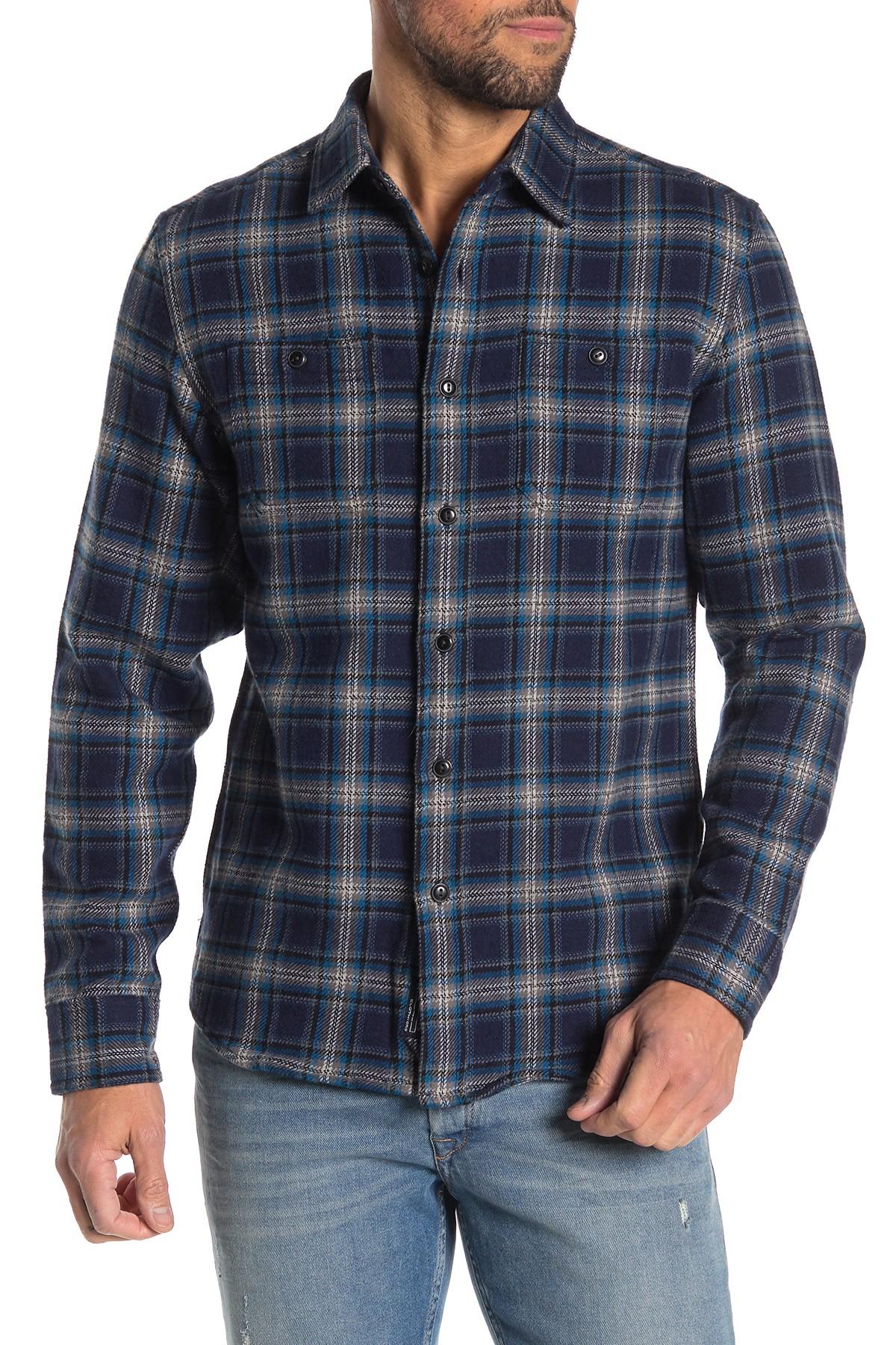 Grayers Meade Heritage Plaid Long Sleeve Modern Fit Flannel Shirt in ...