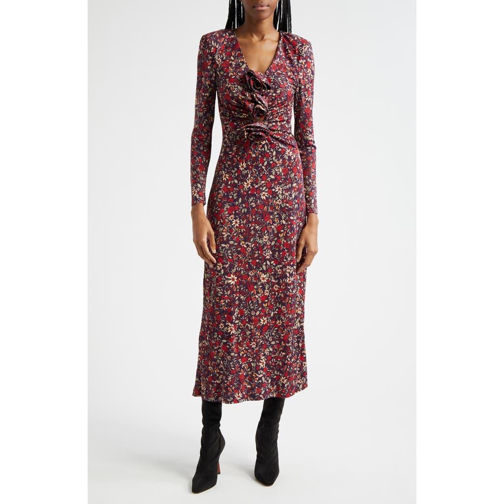 FARM Rio Floral Bracelet Sleeve Jersey Dress in Red | Lyst