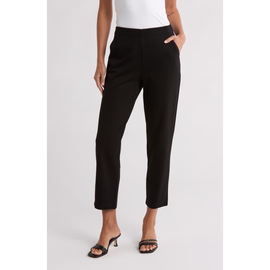 Max Studio Slim Straight-Leg Pants in Black | Lyst