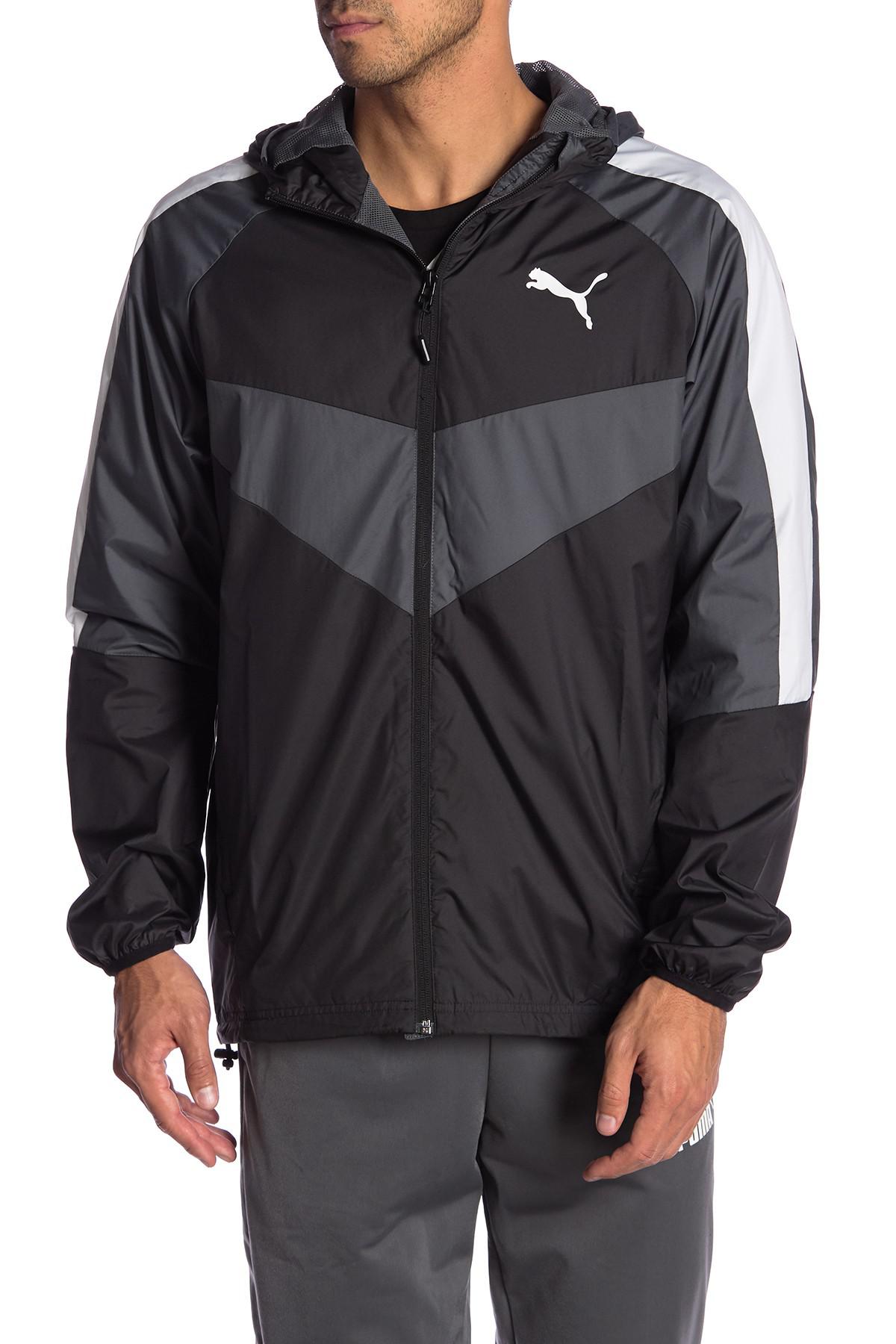 PUMA Synthetic Power Vent Hooded Windbreaker in Black for Men - Lyst