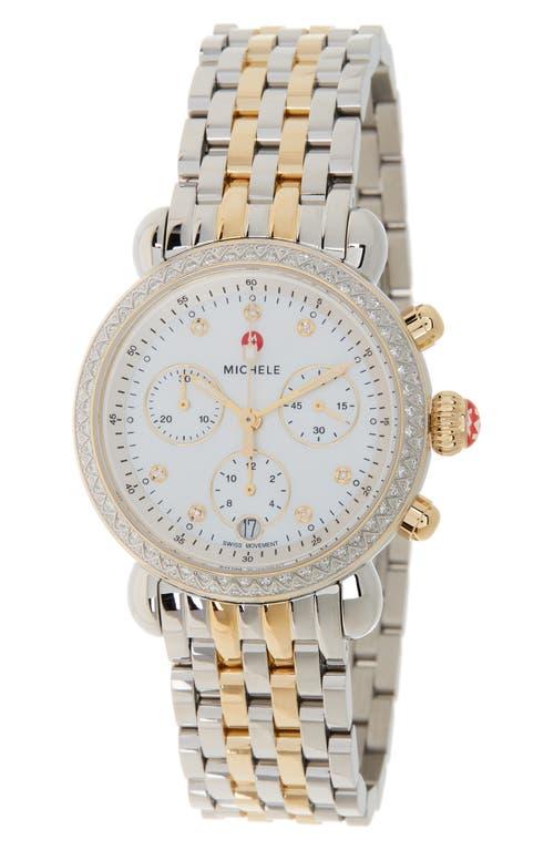 Michele Diamond-Accented Two-Tone Watch | Lyst