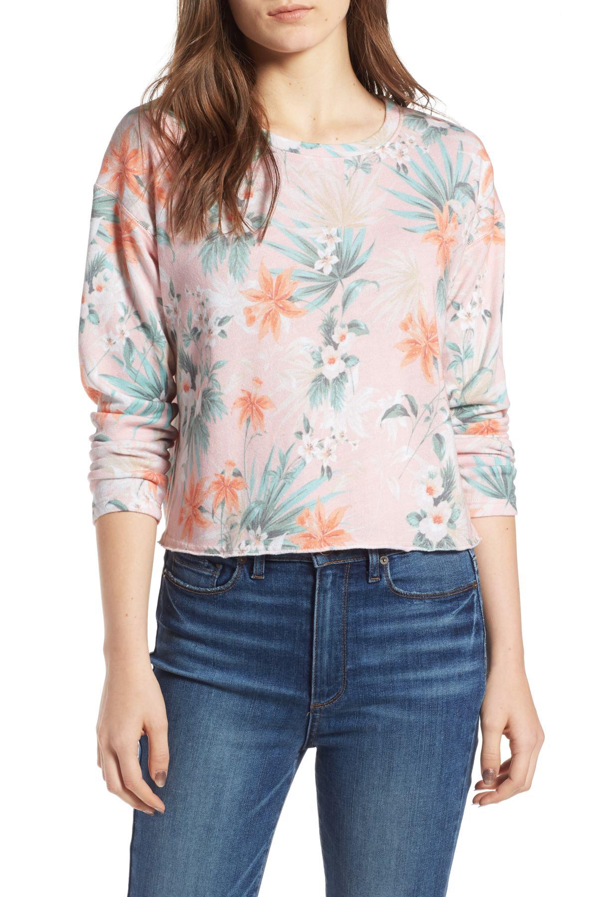 Sundry Tropical Crop Sweatshirt - Lyst
