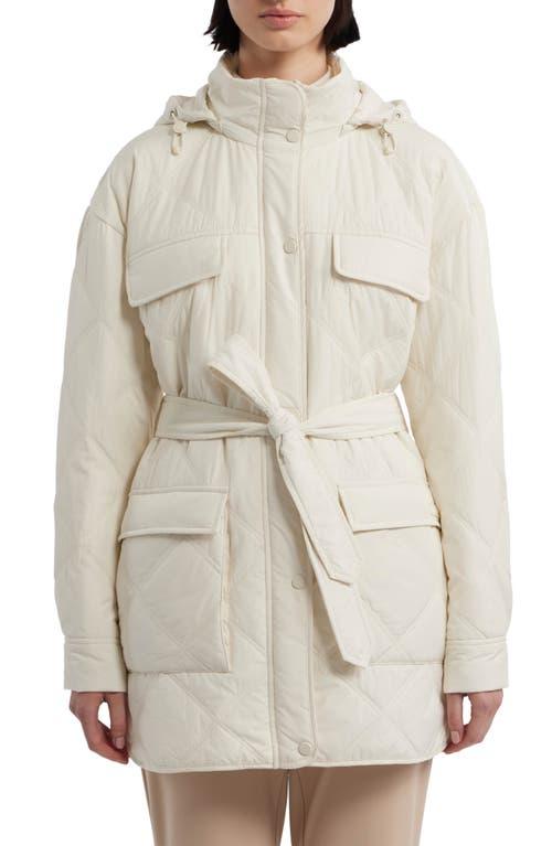 HUNTER Belted Packable Quilted Jacket in White | Lyst