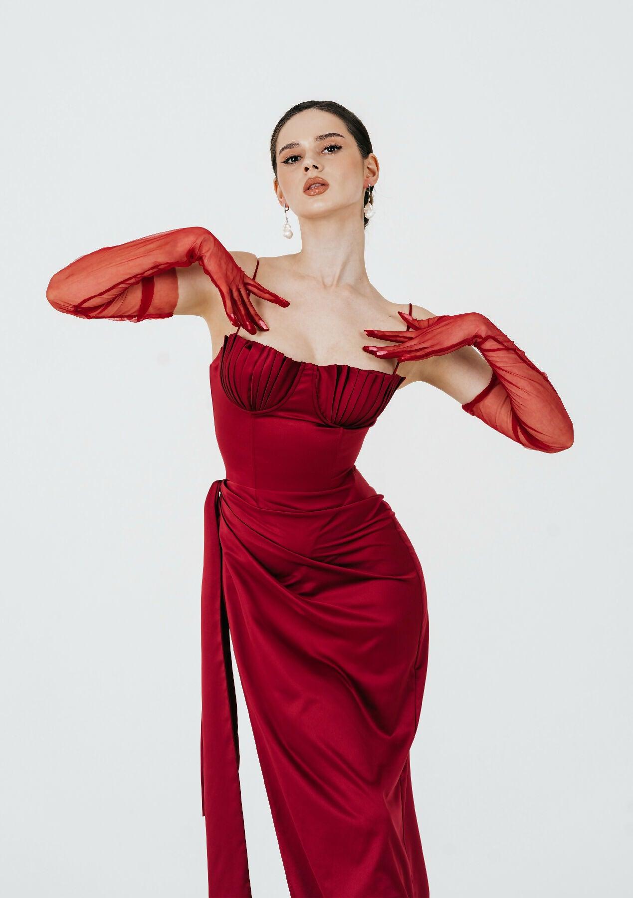 La Musa Cherry Mermaid Corset in Red | Lyst