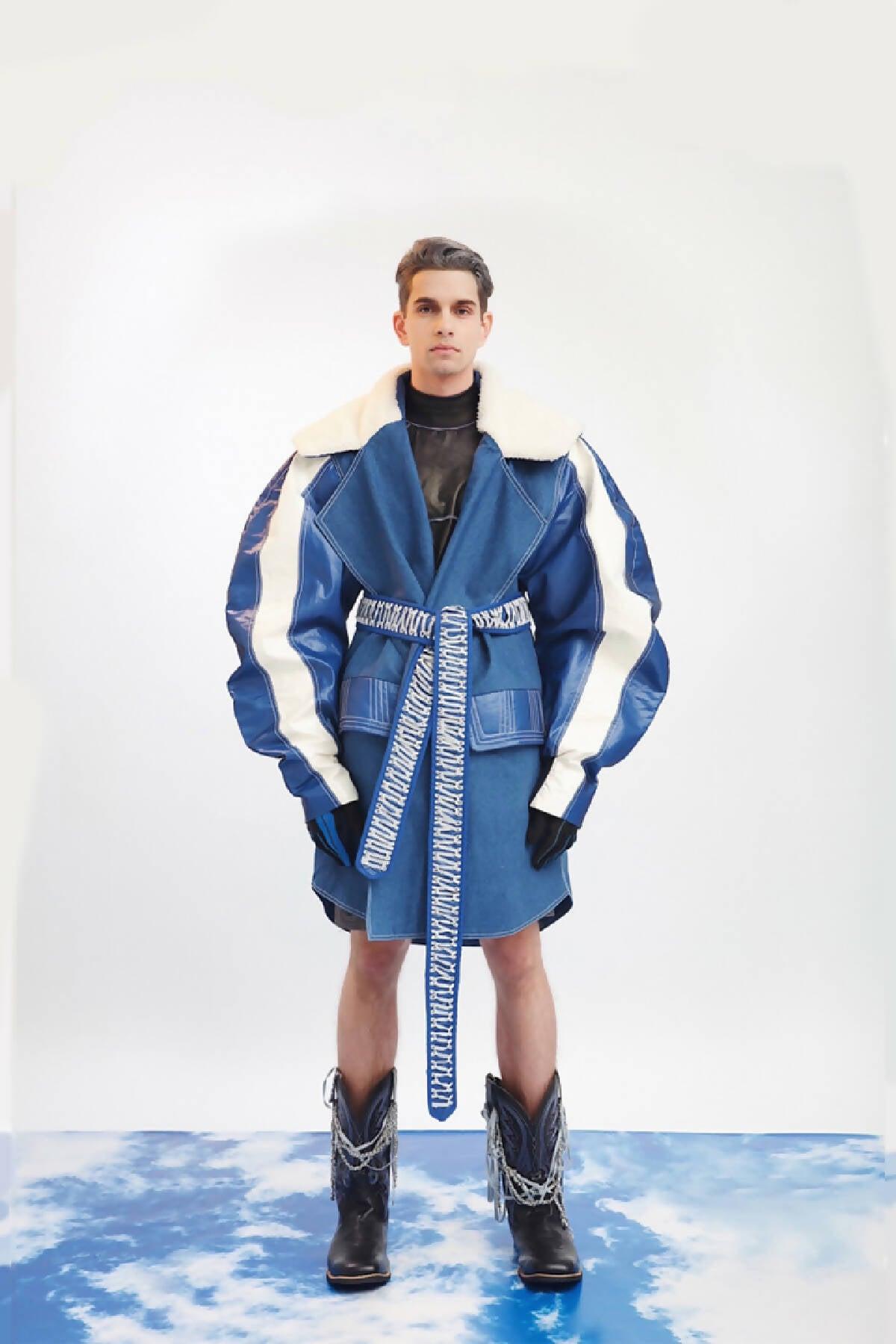 Atomic Denim Trench Coat in Blue | Lyst