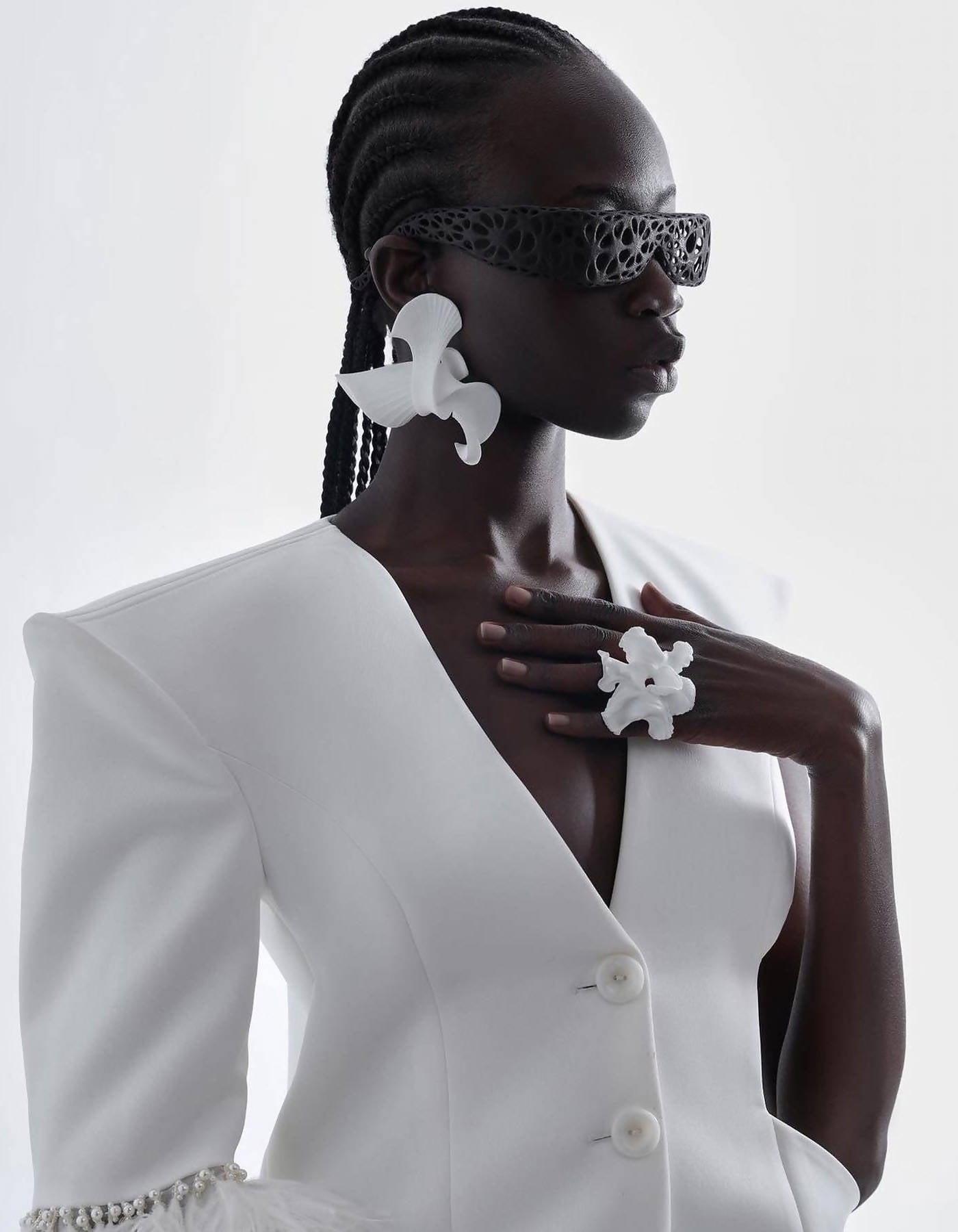 Lada Legina 3D Printed 3d Printed Iris Earrings in Gray | Lyst