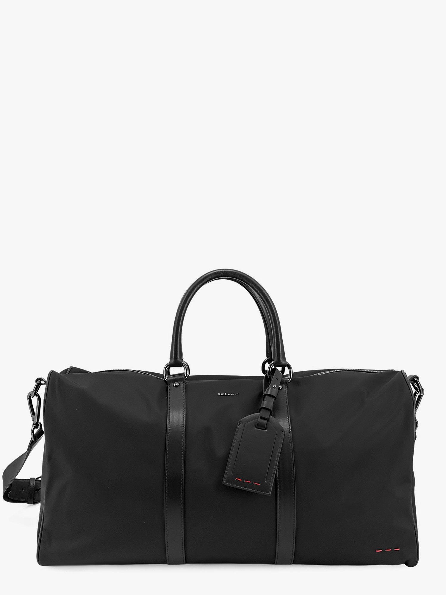 Kiton Nylon Duffel Bag With Leather Inserts in Black for Men | Lyst