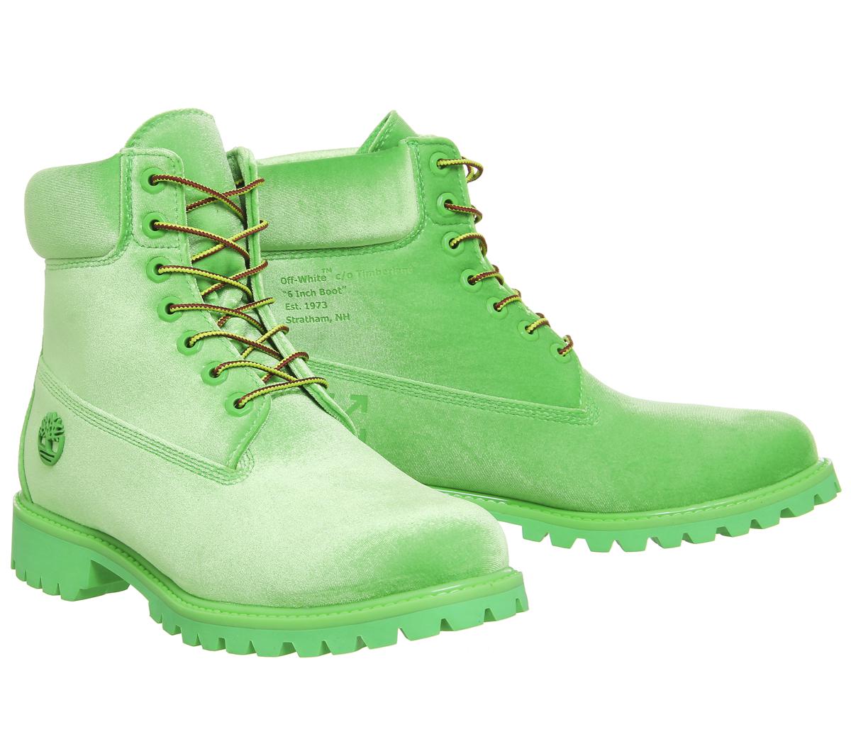 Off-White c/o Virgil Abloh X Timberland Velvet Boots in Green for Men ...