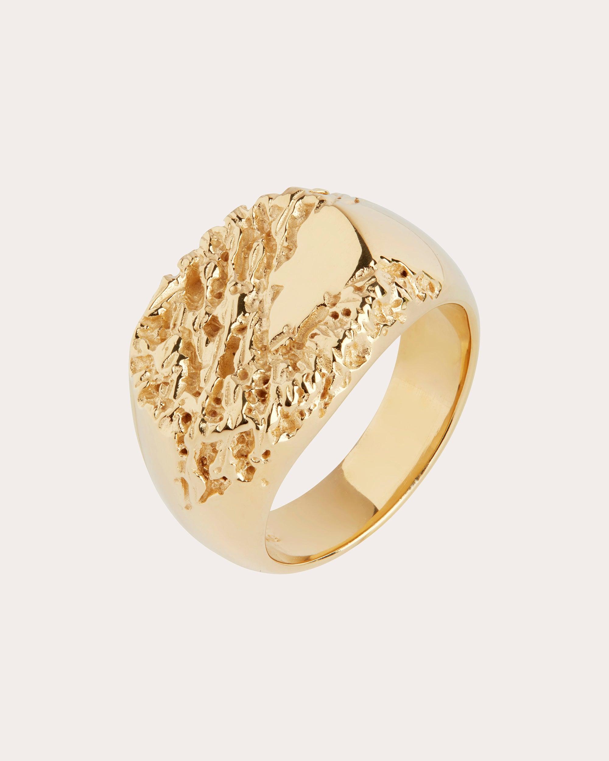 Maria Black Maria Rock 18K-Plated Signet Ring in Metallic | Lyst