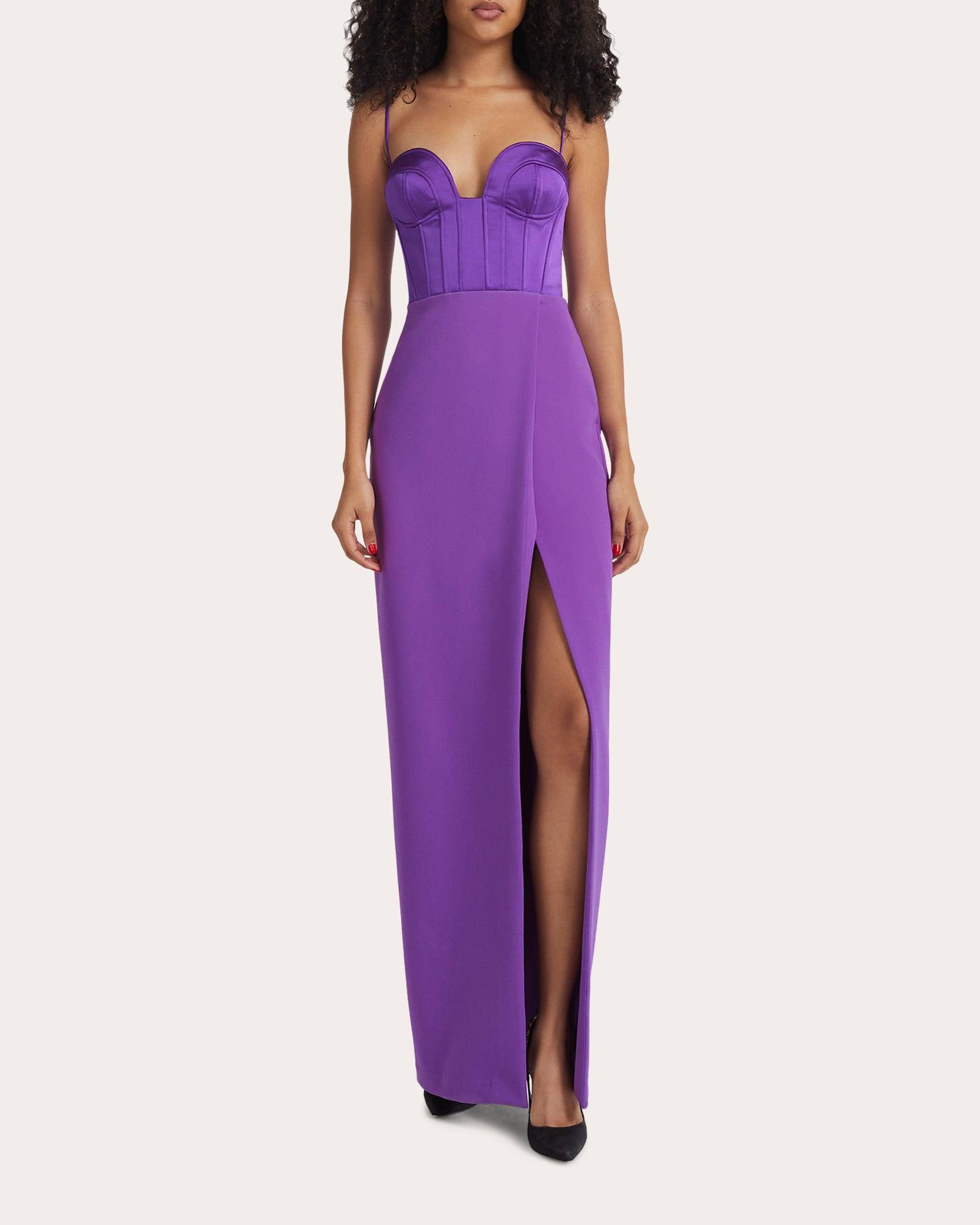 Safiyaa Leonal Bustier Gown in Purple | Lyst