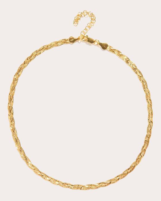Pamela Love Braided Herringbone Slim Chain Necklace in Natural | Lyst