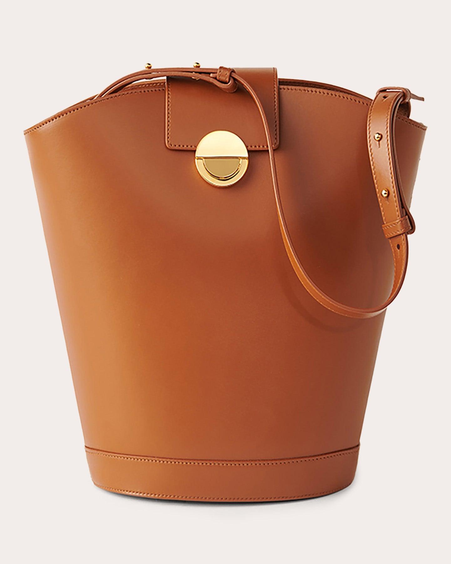 Objets Daso Vivian Leather Bucket Bag in Brown | Lyst