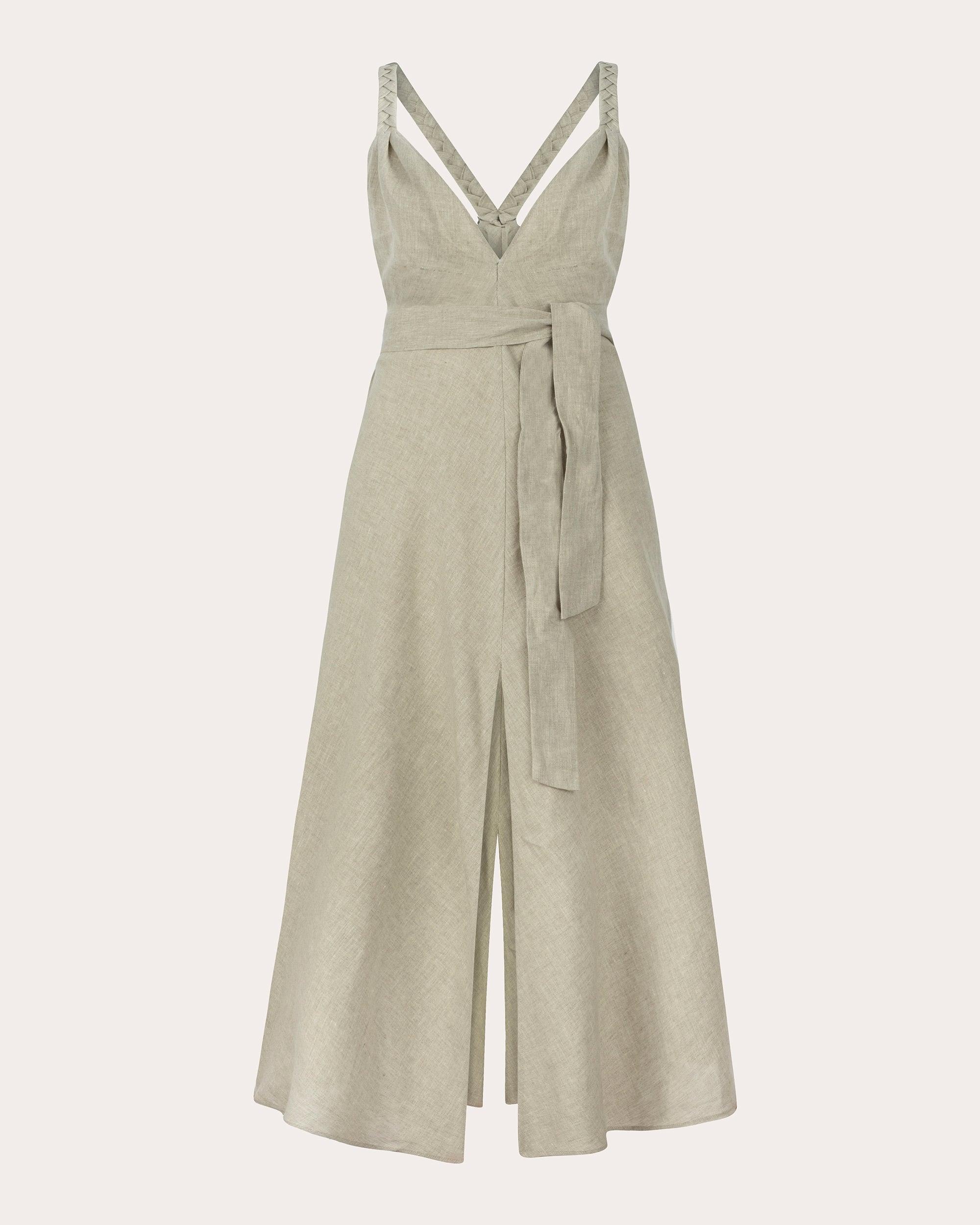 Labeca Sloane Braided Linen Dress in Natural | Lyst