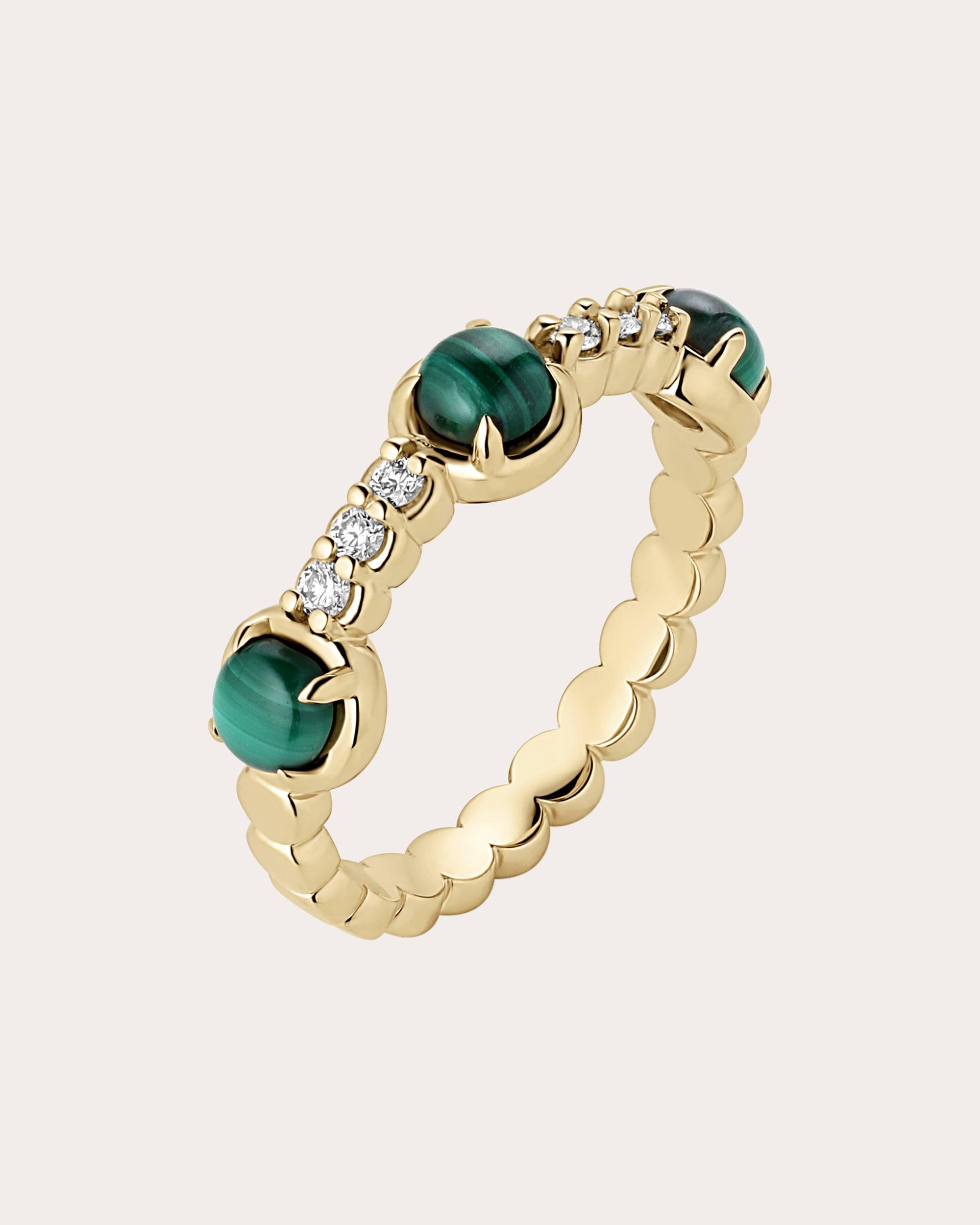 ParkFord Palace 14K Diamond And Malachite Ring in Metallic | Lyst