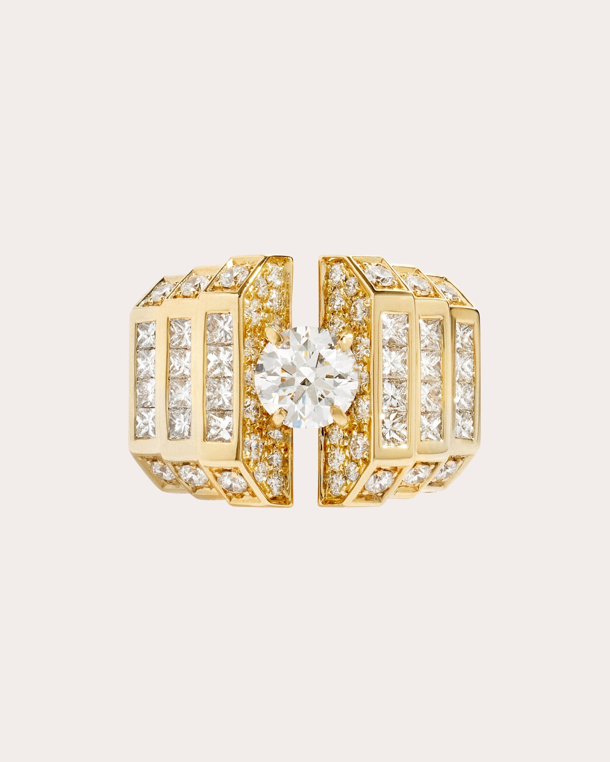 Statement Paris Meaningful 18K Diamond Ring in Metallic | Lyst