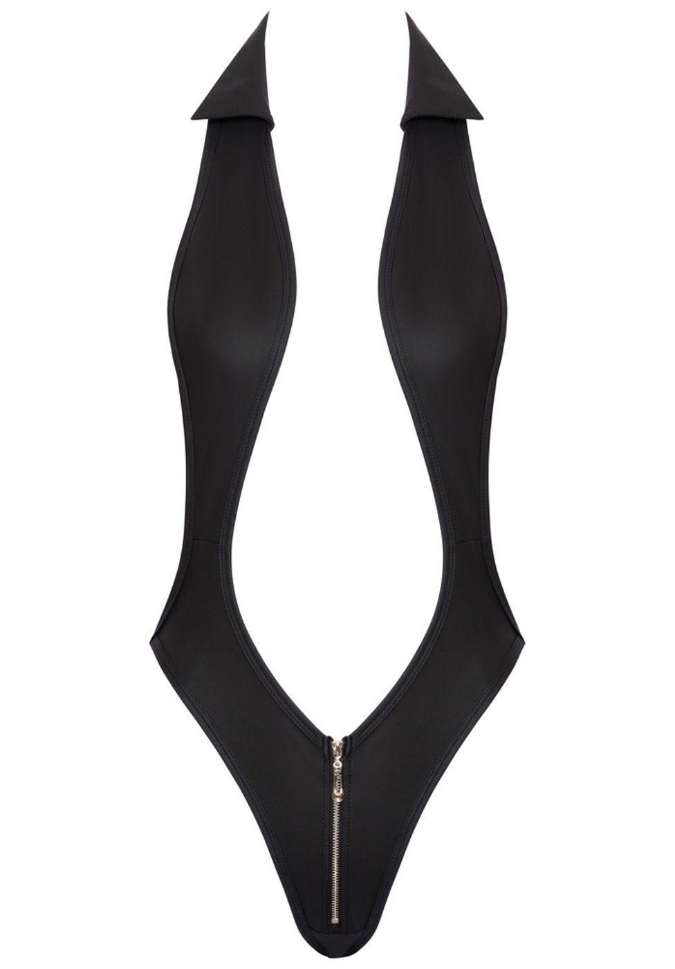 Cottelli Collection Body Wetlook Body mit tiefem Ausschnitt in Schwarz ...