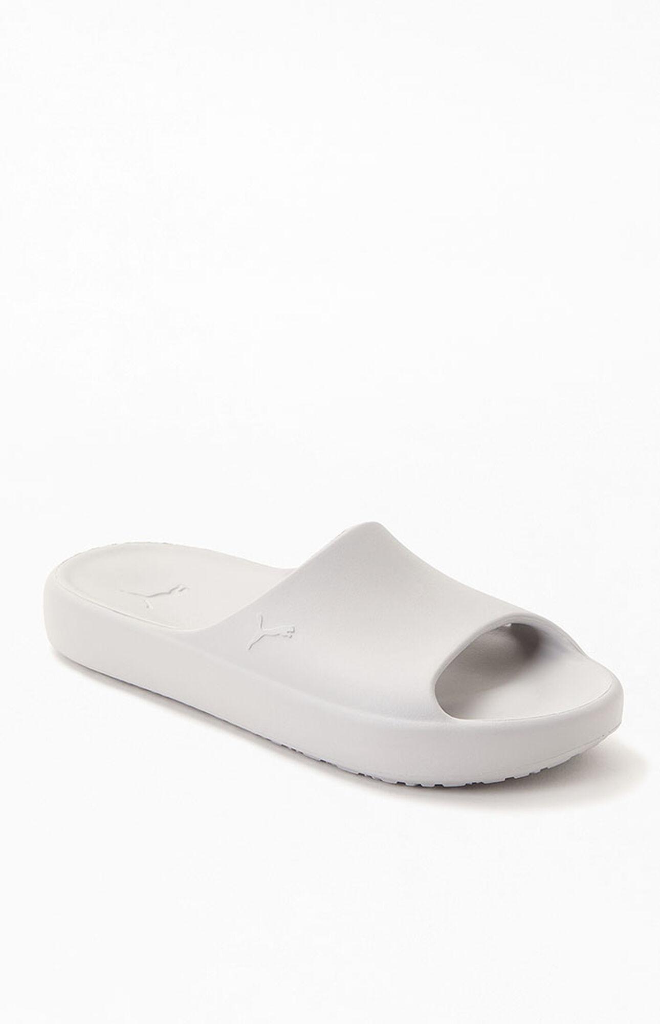PUMA Gray Shibui Cat Slide Sandals in White for Men | Lyst