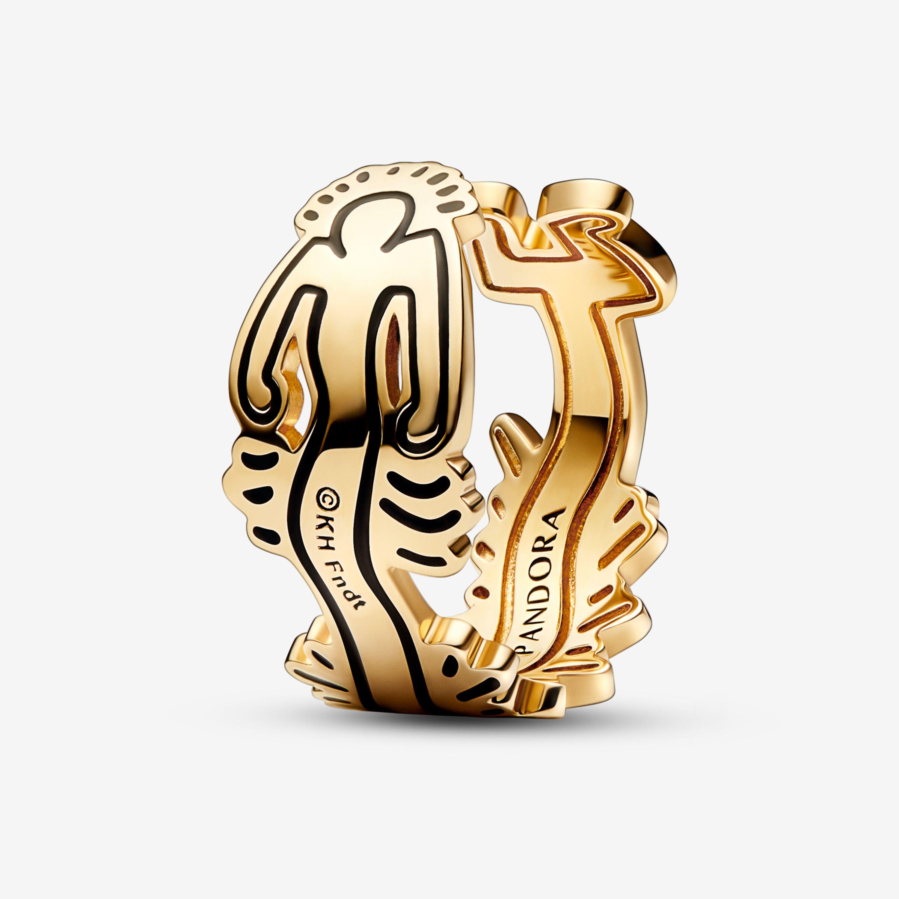 PANDORA Keith HaringTM x Gewellte Figur Offener Ring in Mettallic | Lyst DE