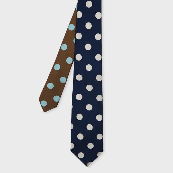 Paul Smith Silk Polka Dot Contrast Tie in Blue for Men | Lyst