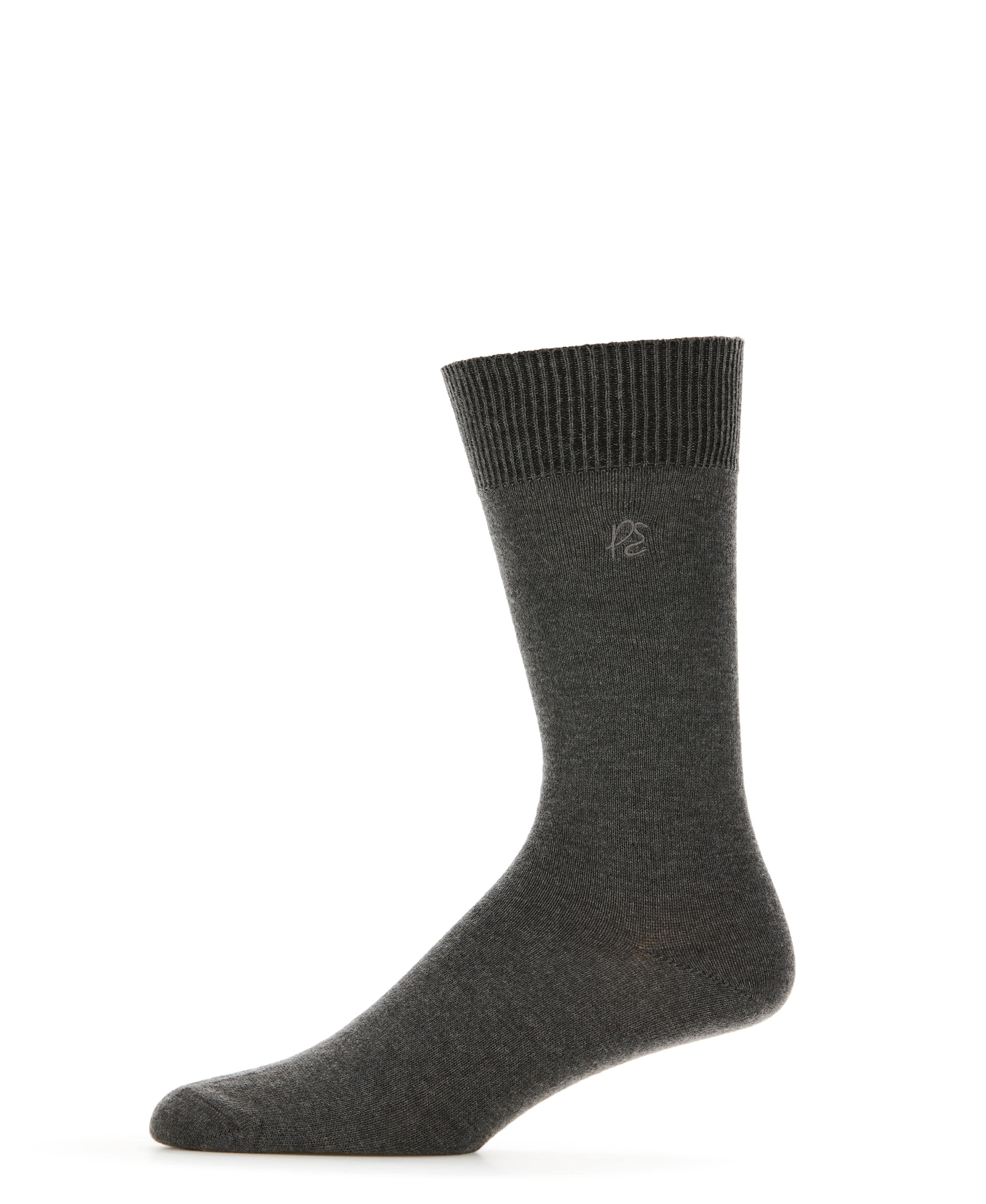 Perry Ellis Merino Wool Blend Flat Knit Logo Socks in Black for Men | Lyst