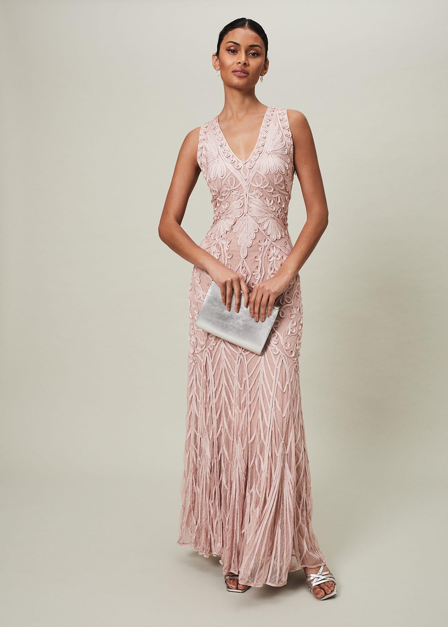 Phase Eight 's Marion Sequin Tapework Maxi Dress in Pink | Lyst UK