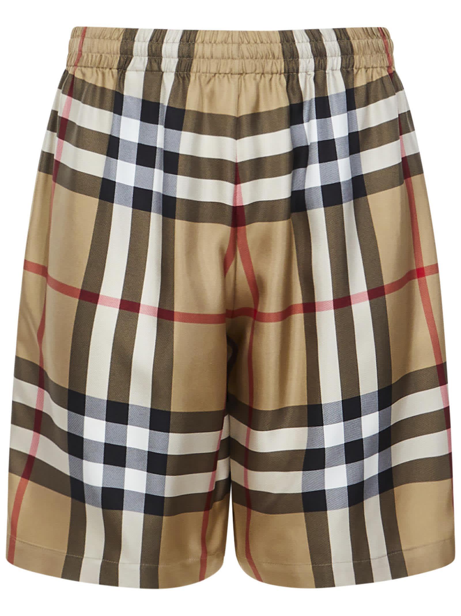 Burberry Silk Shorts - Men in Beige (Natural) for Men | Lyst