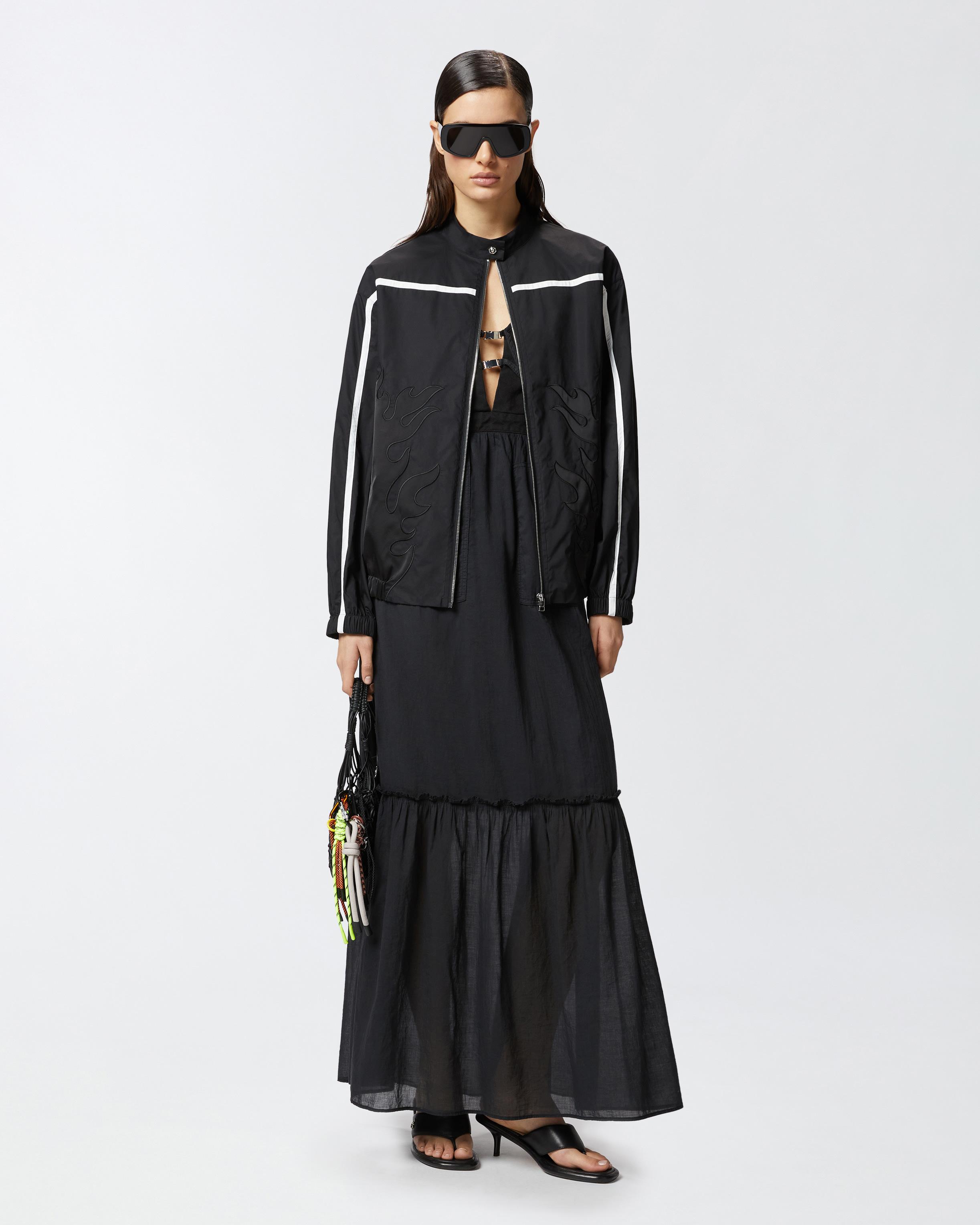 Pinko Poplin Bomber Jacket With Flame Design in Black | Lyst Pinko Poplin Bomber Jacket With Flame Design in Black | Lyst