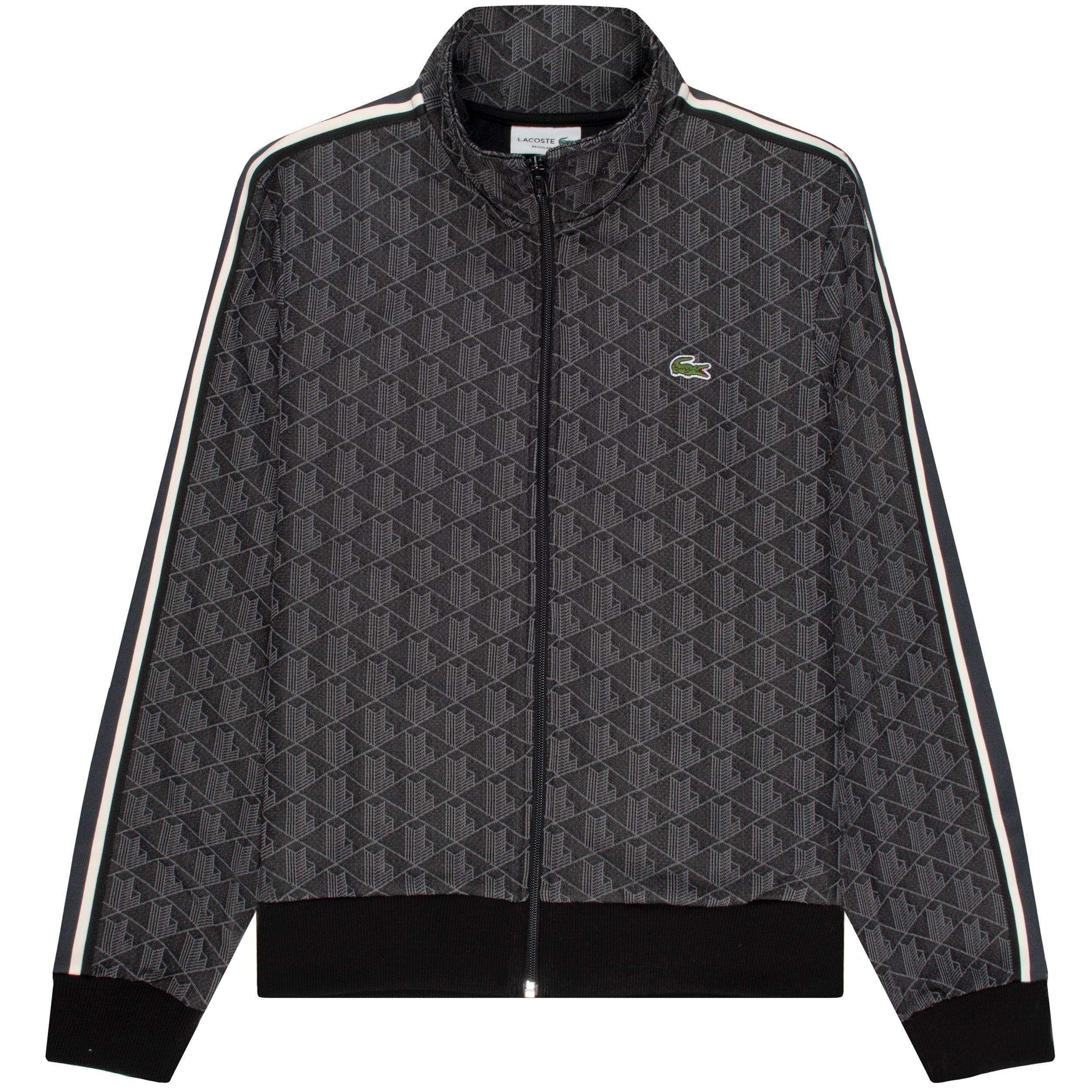 Lacoste Monogram Track Top Black for Men | Lyst UK