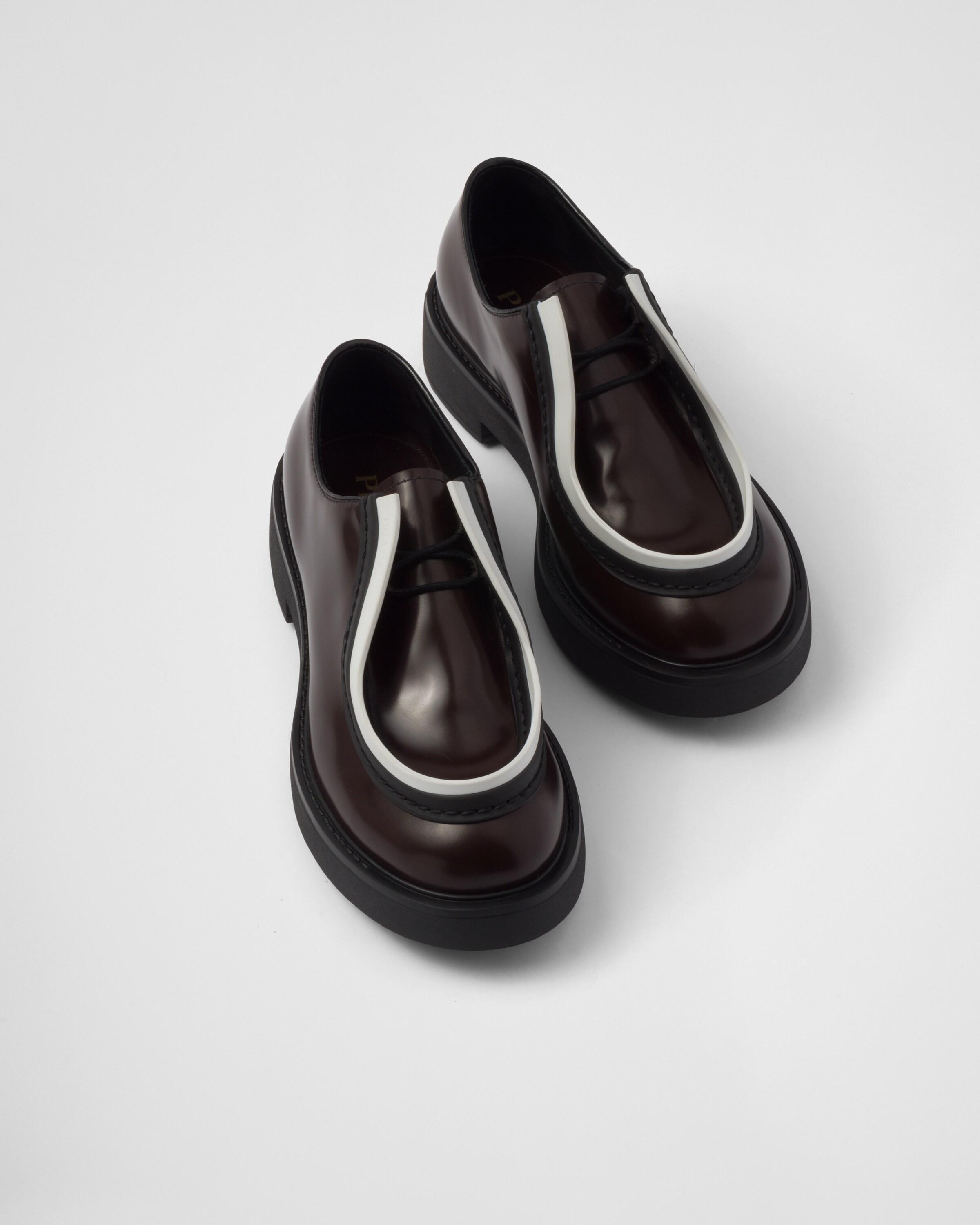 Prada Diapason Opaque Brushed Leather Lace-up Shoes in Black for Men | Lyst