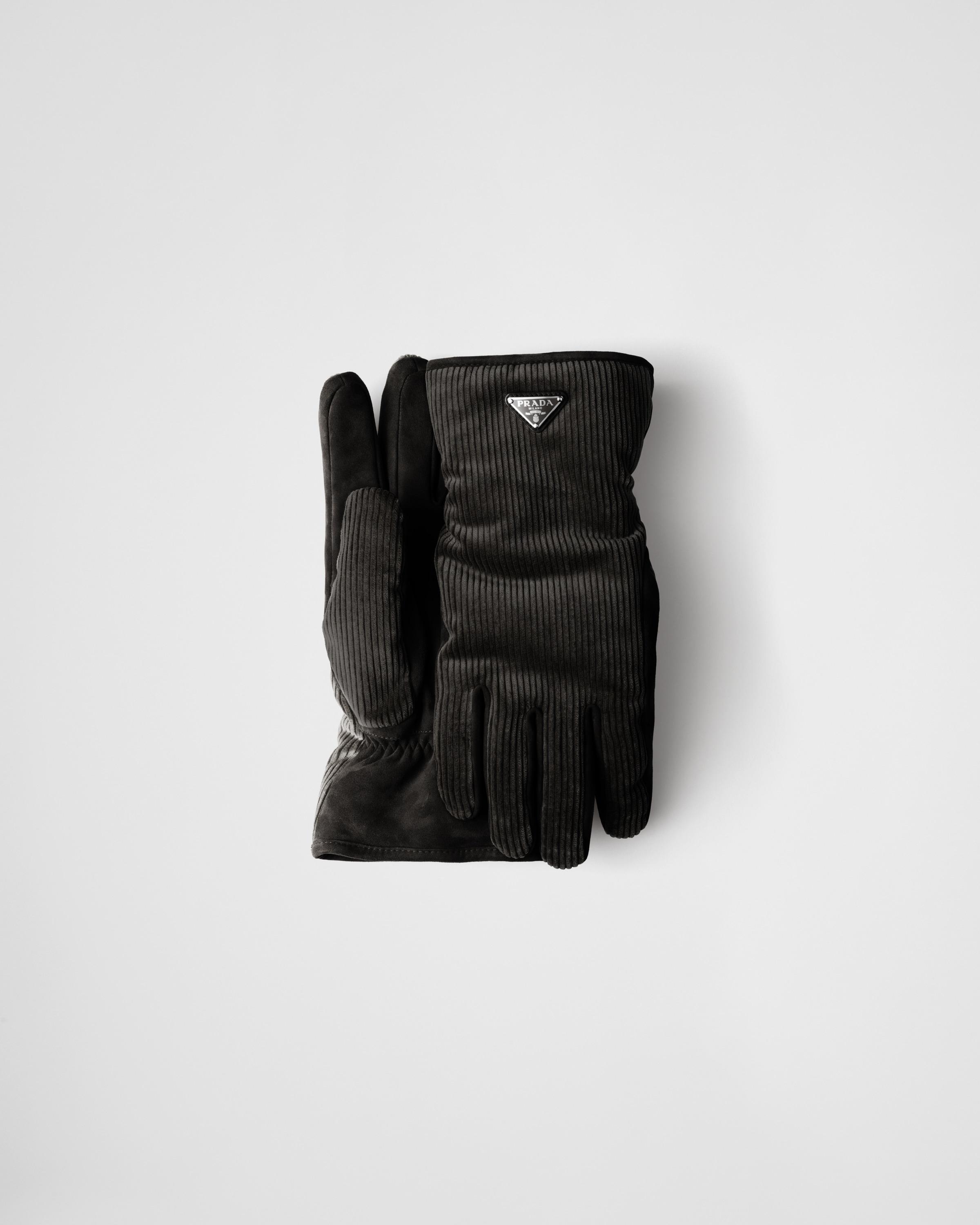Prada Corduroy Gloves in Black for Men Lyst UK