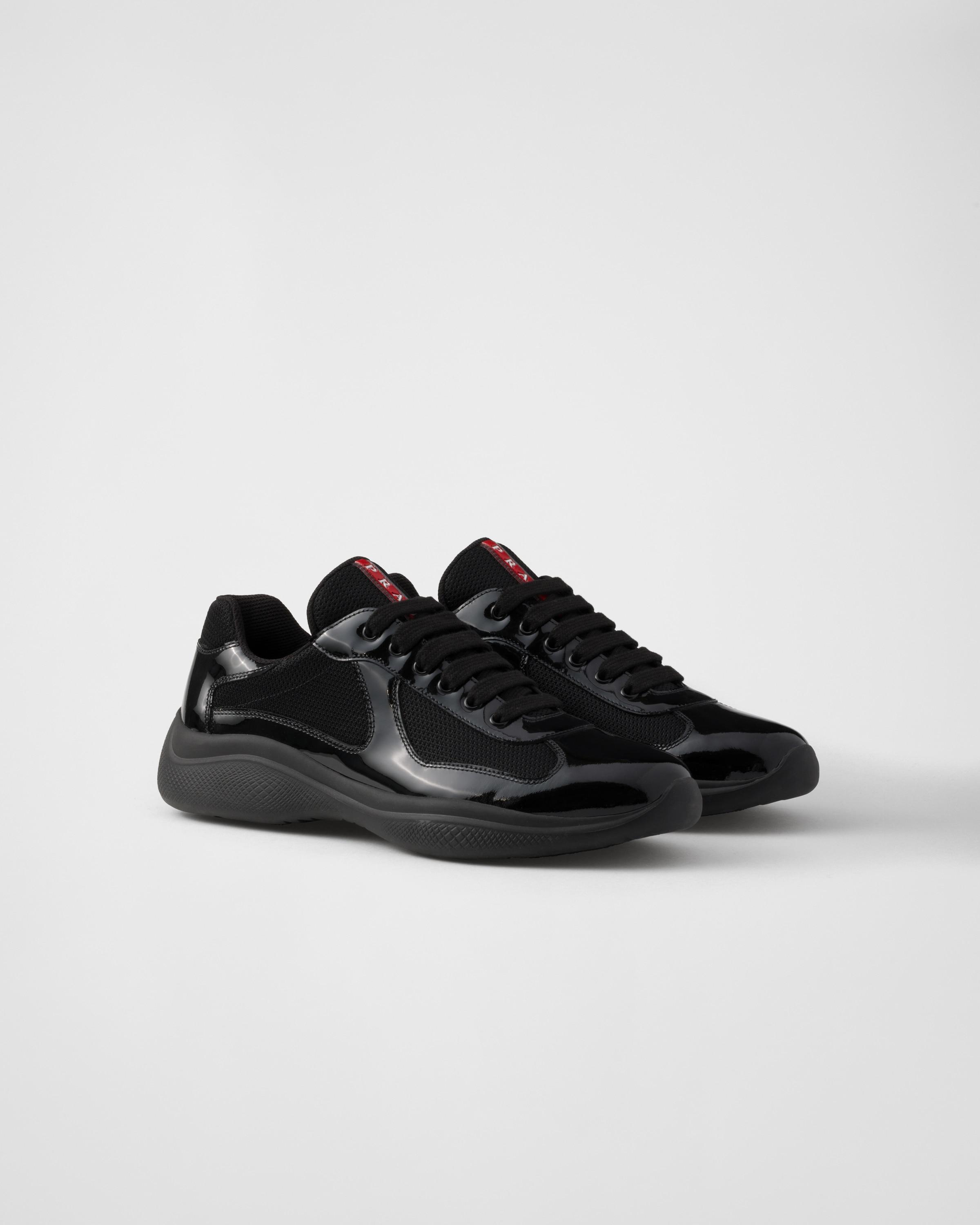 Prada Patent Leather And Technical Fabric America'S Cup Sneakers in Black for Men | Lyst