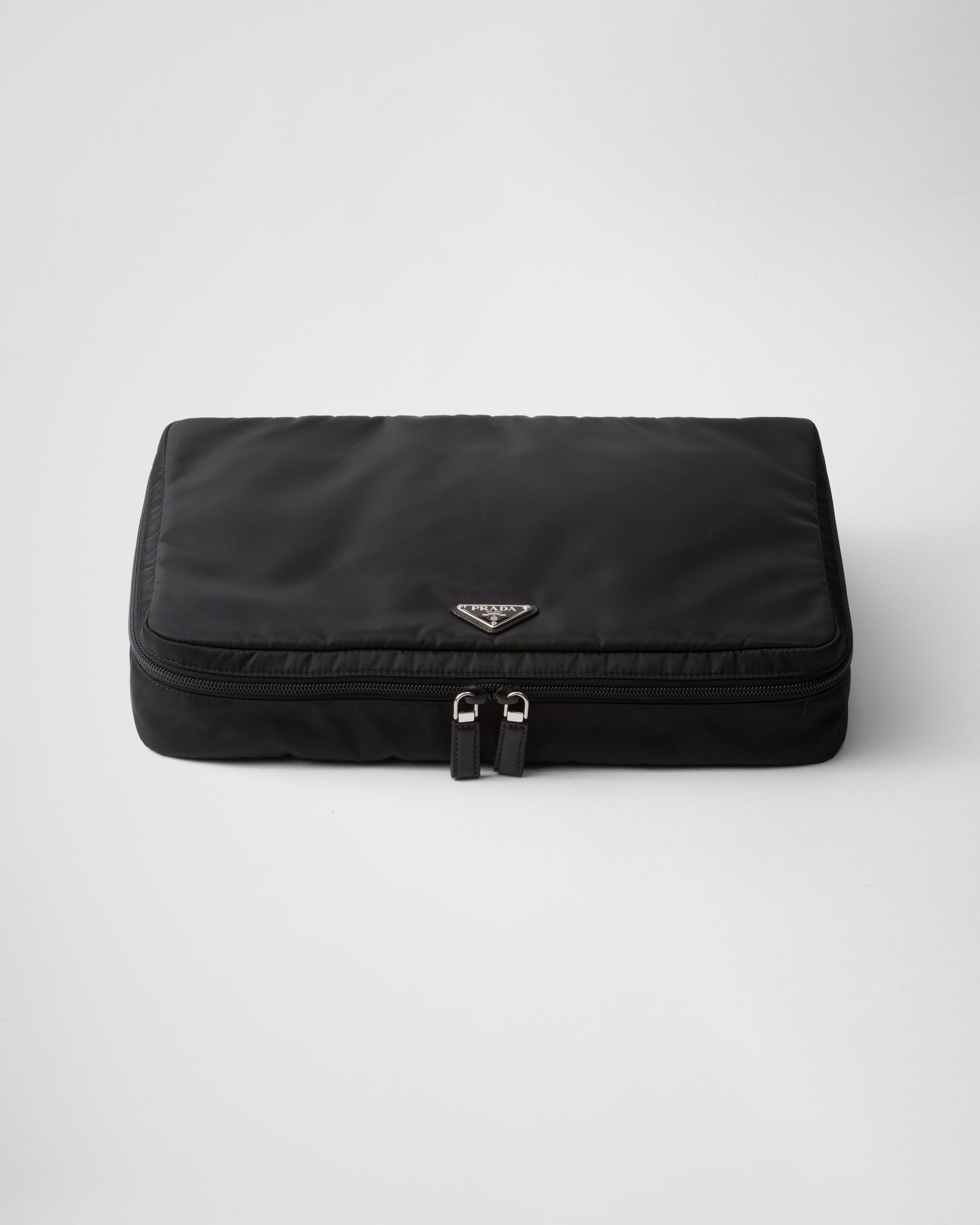 Prada Large Re-Nylon Zipper Pouch in Black for Men | Lyst
