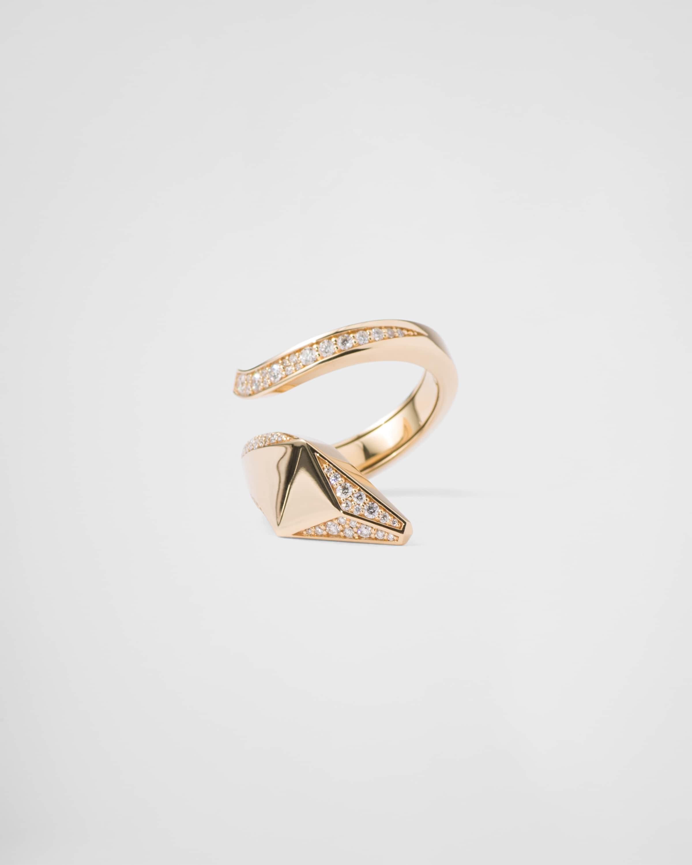 Prada Eternal Gold Snake Ring In Yellow Gold And Diamonds in White | Lyst