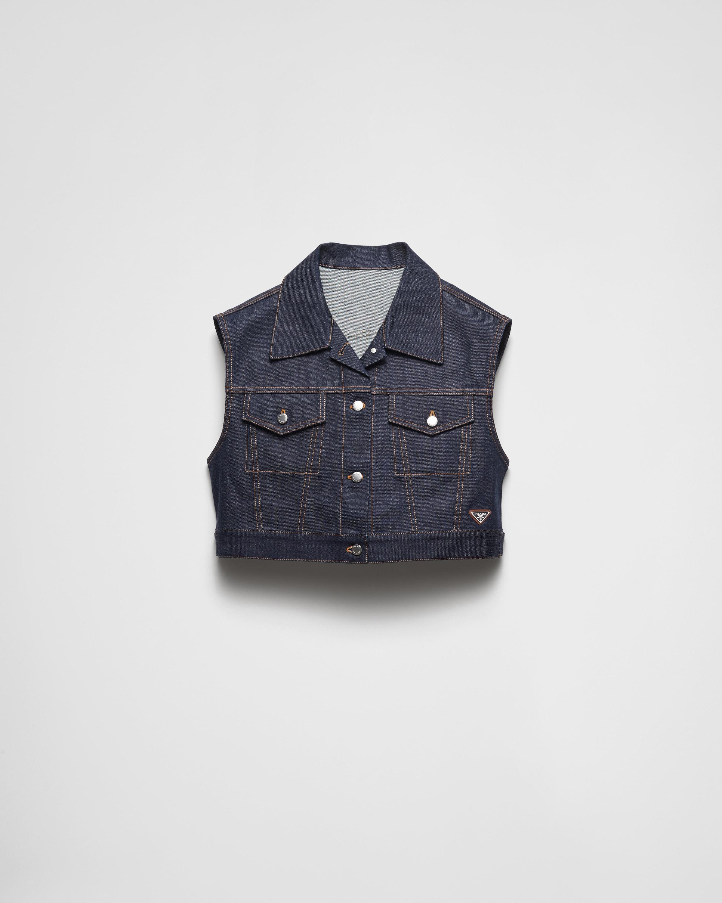 Prada Selvedge Denim Vest in Blue | Lyst UK