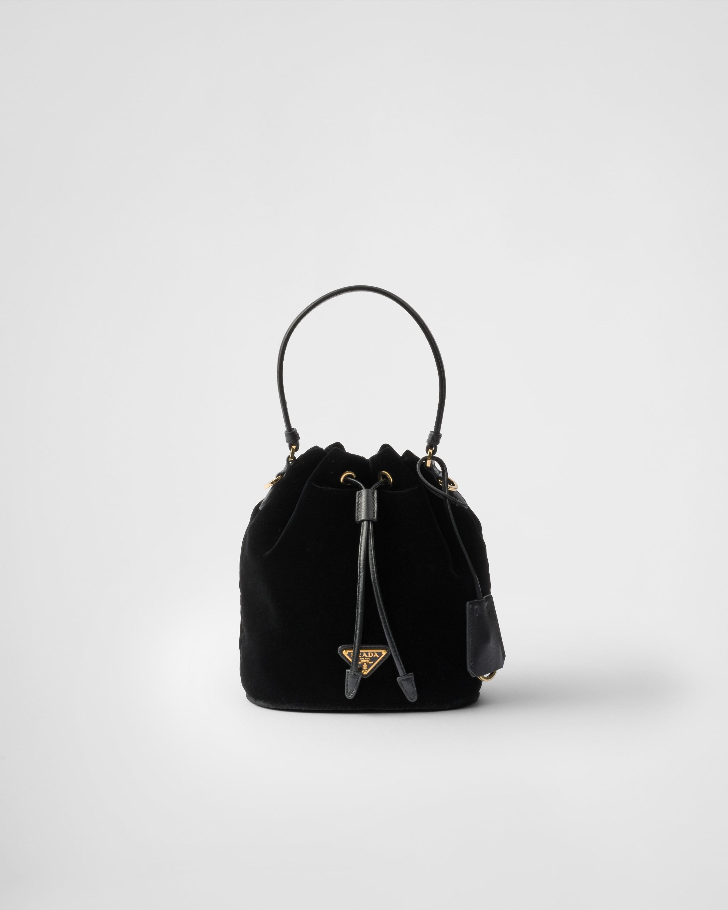 Prada Velvet Mini-Bag With Nappa Leather Details in Black | Lyst