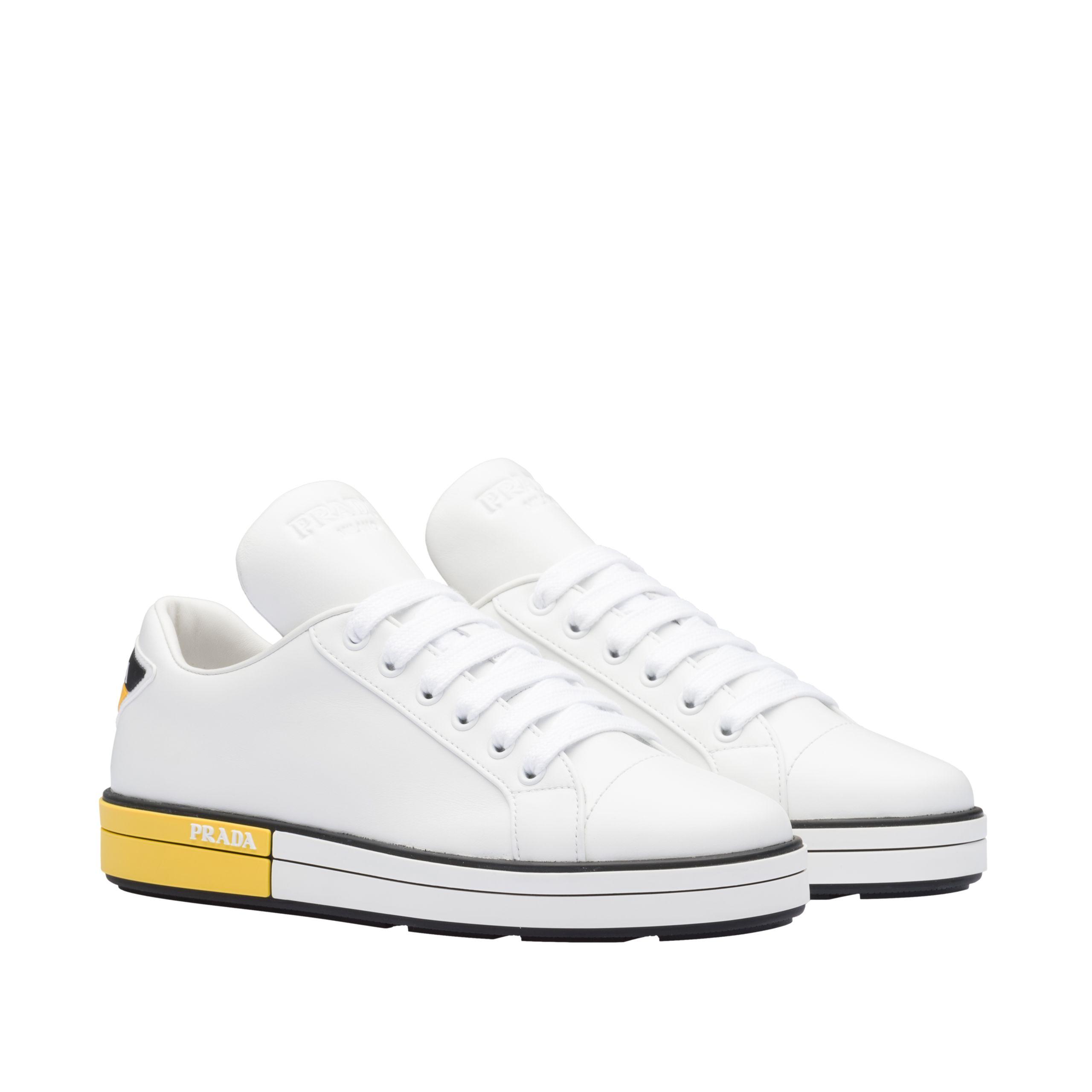 Prada Leather Sneakers in White - Lyst