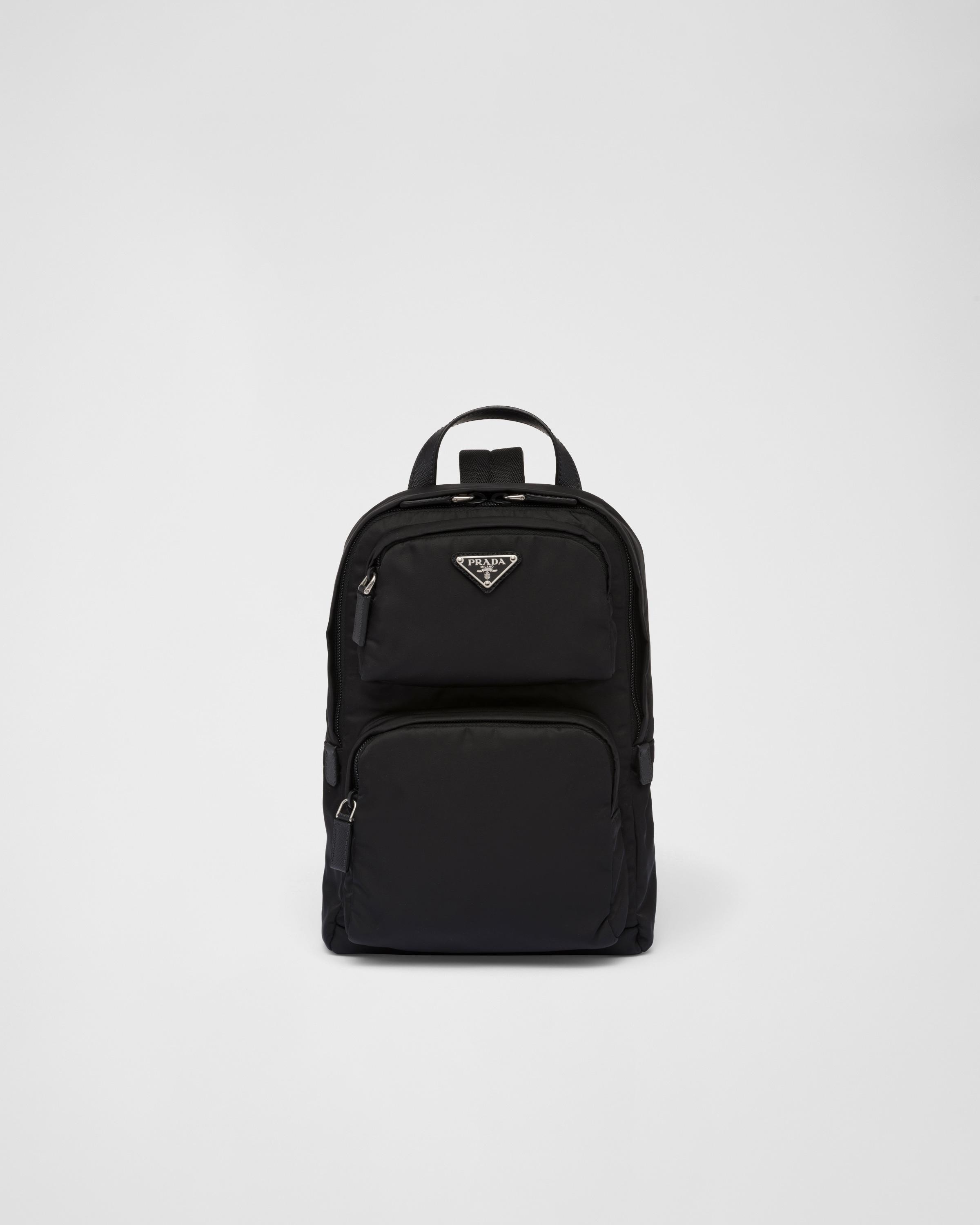 Prada Re-nylon And Saffiano Leather Backpack in Black for Men | Lyst