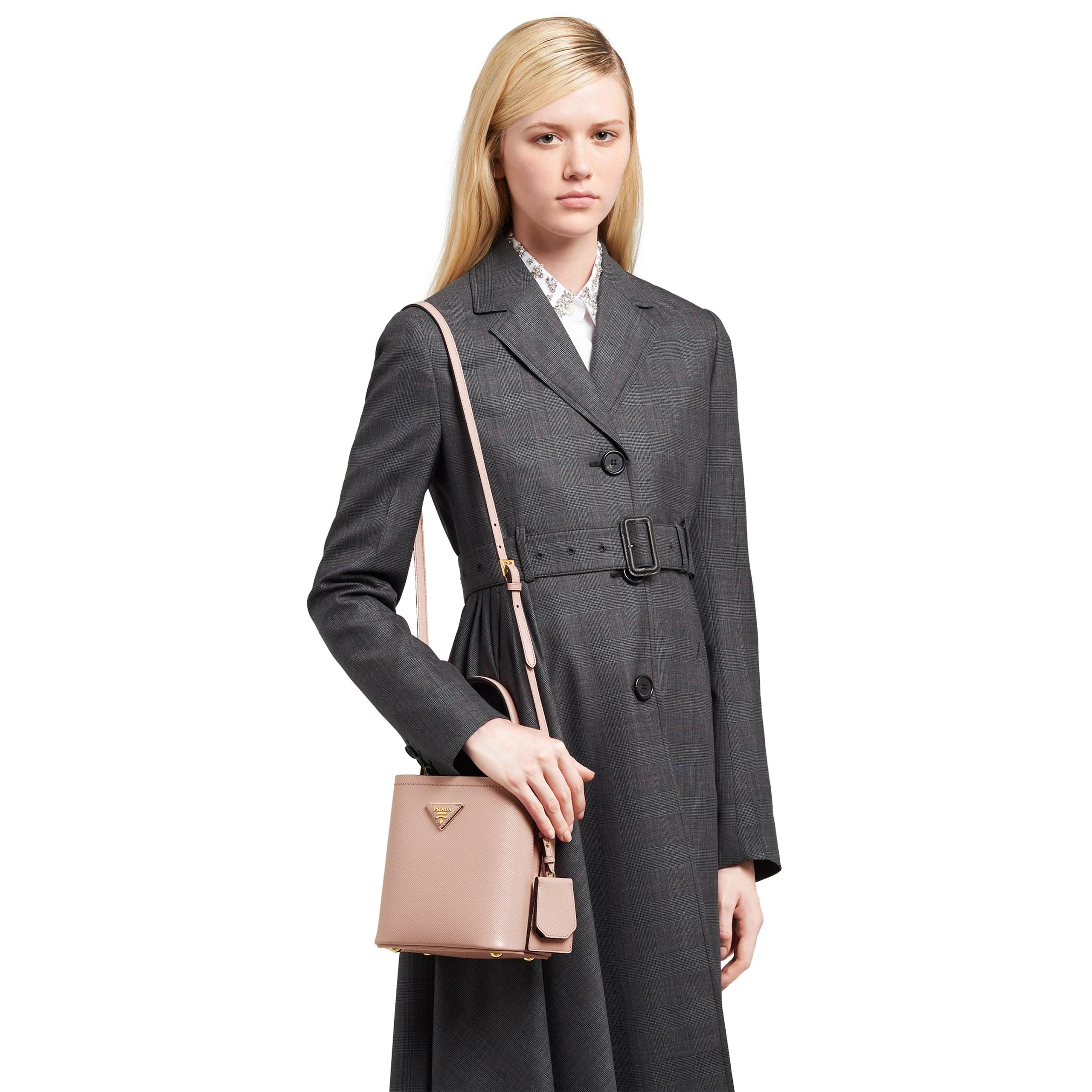 Prada Panier Small Saffiano Leather Bucket Bag | semashow.com