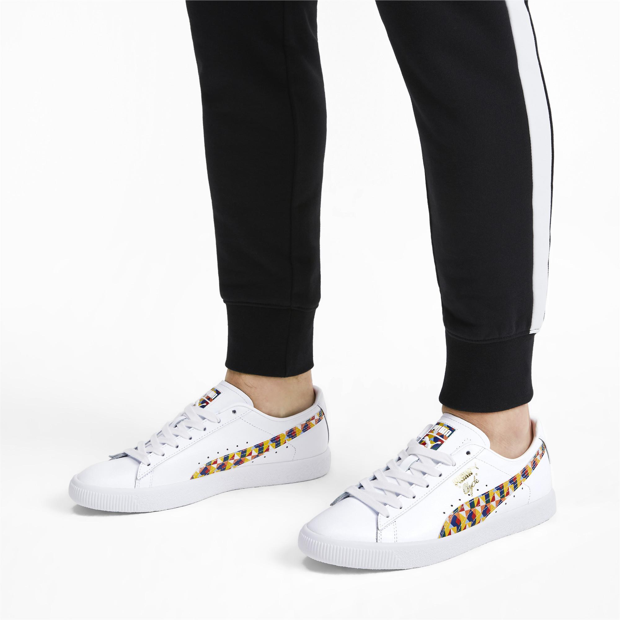 PUMA Leather Clyde Graffiti Sneakers in 01 (White) for Men - Lyst