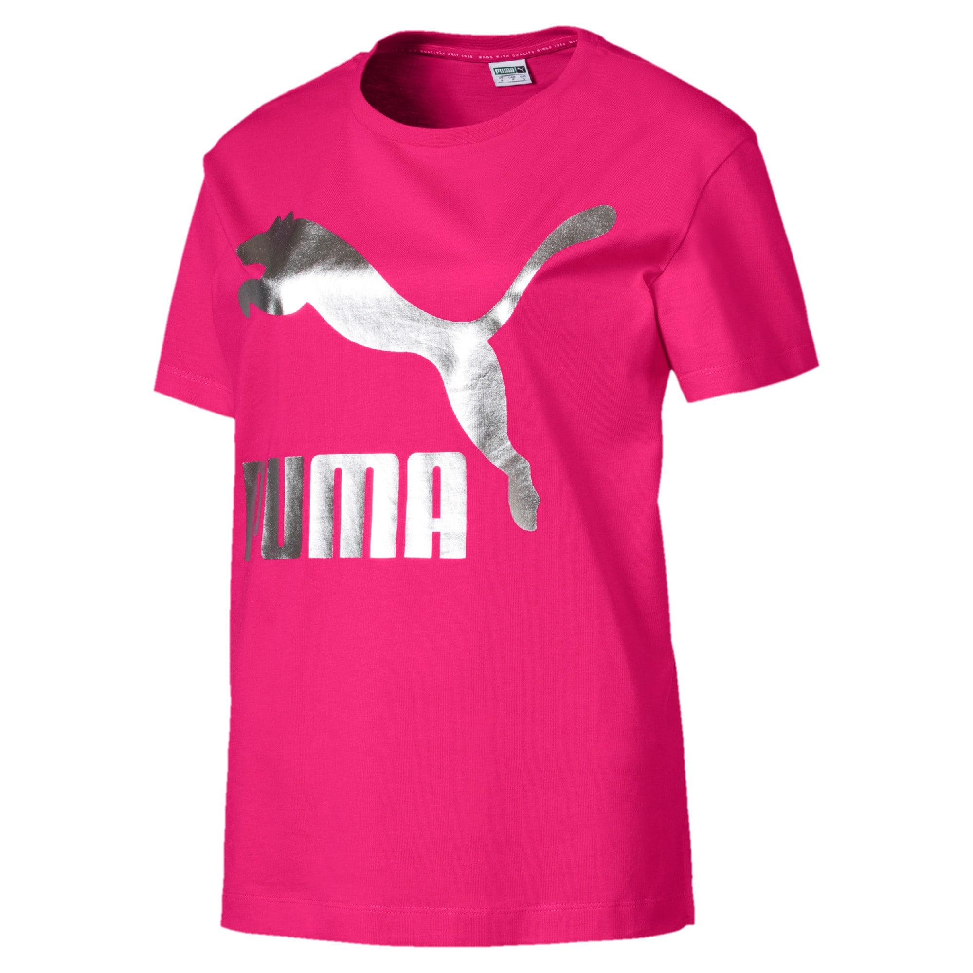 PUMA Synthetic Classics Women's Logo Tee in Fuchsia Purple-Silver ...
