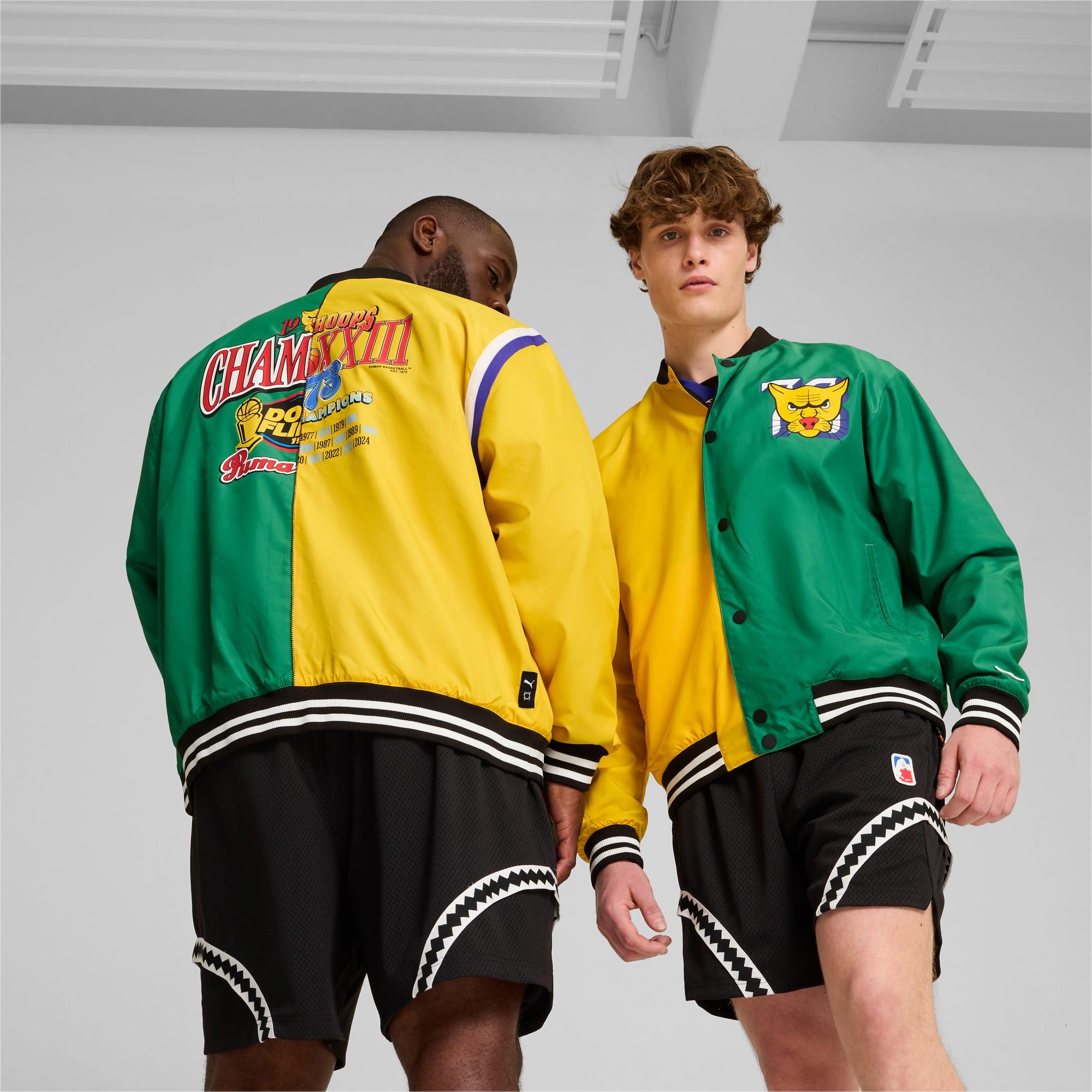 PUMA Crowd Craze Basketball Jacket in Yellow for Men | Lyst UK