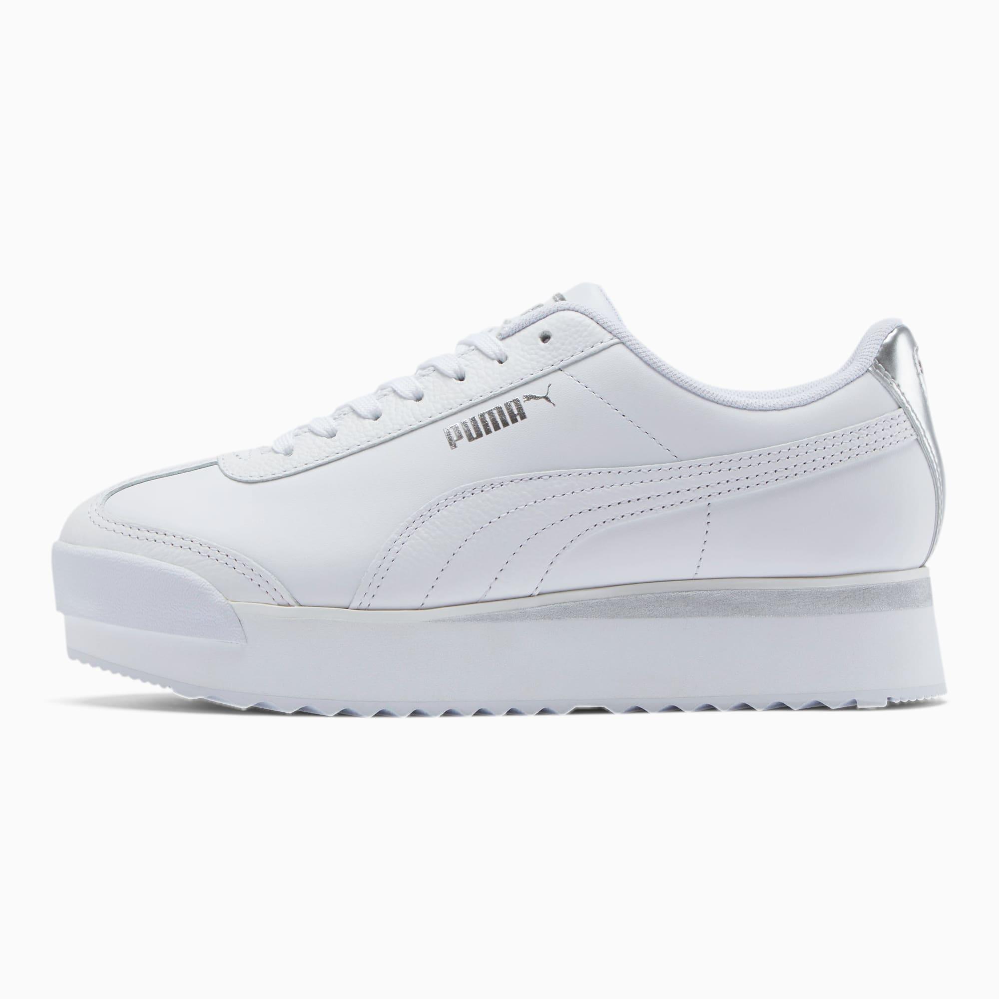 PUMA Roma Amor Leather Metallic Women's Sneakers in White - Lyst