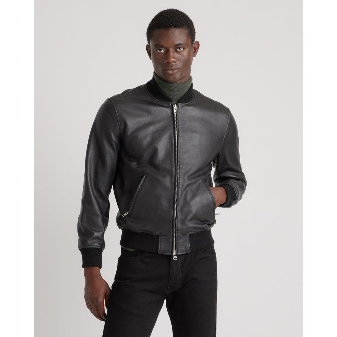 Quince 100% Washed Leather Bomber Jacket in Gray for Men | Lyst
